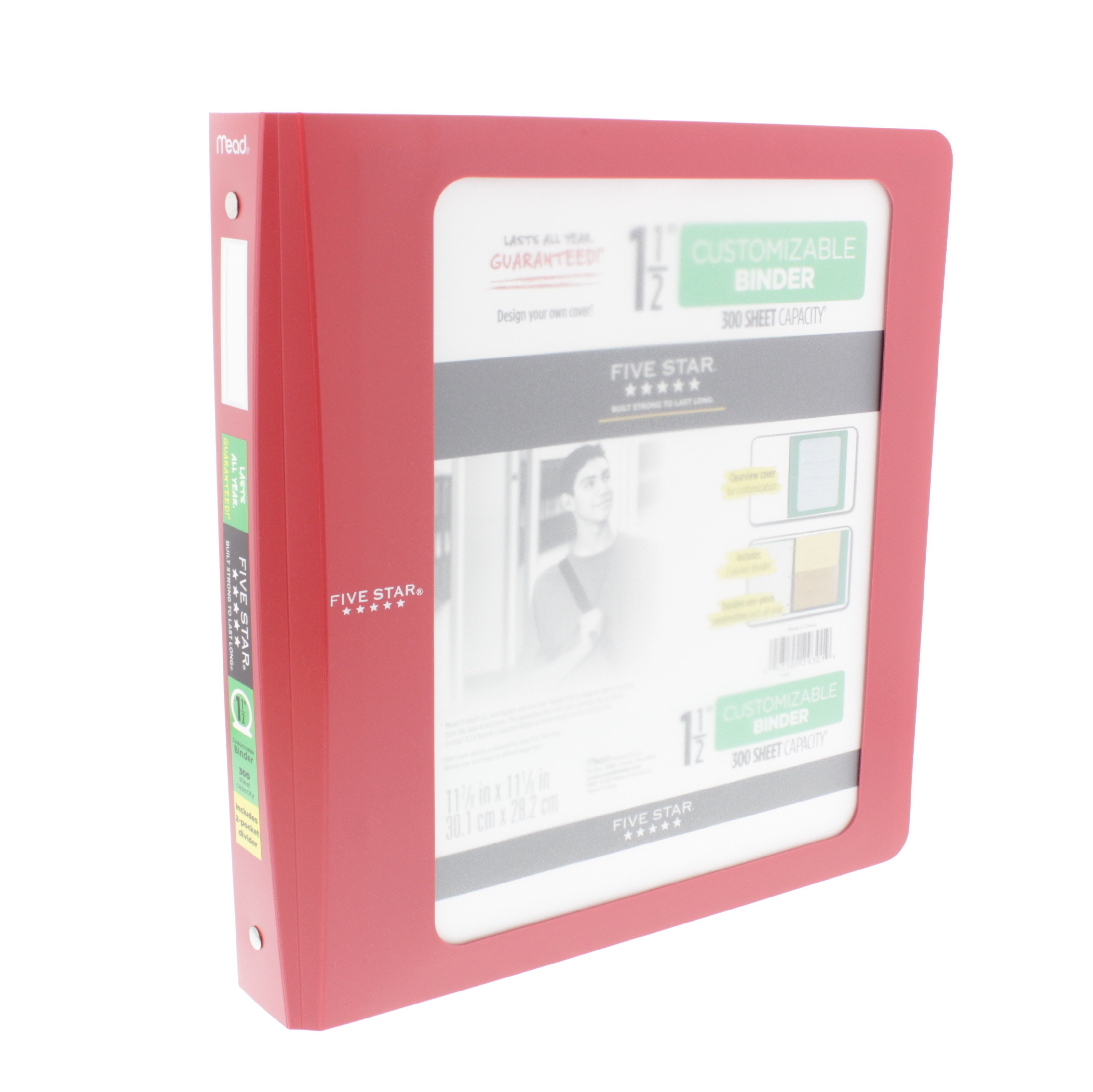 Mead Five Star Customizable Plastic Binder, Red - Shop Binders at H-E-B