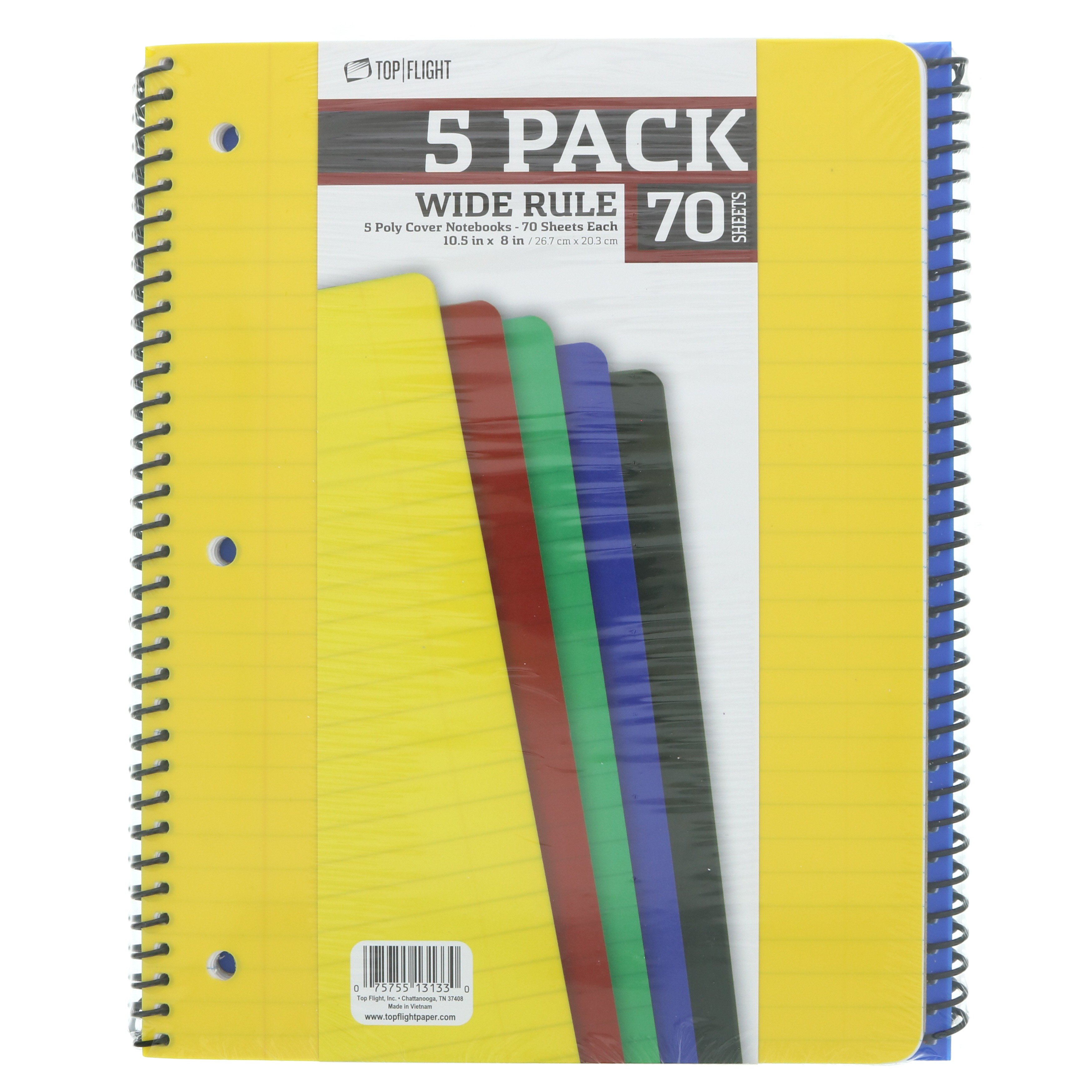 Top Flight Wide Ruled Poly Cover Notebooks, 70 Sheets - Shop Notebooks ...