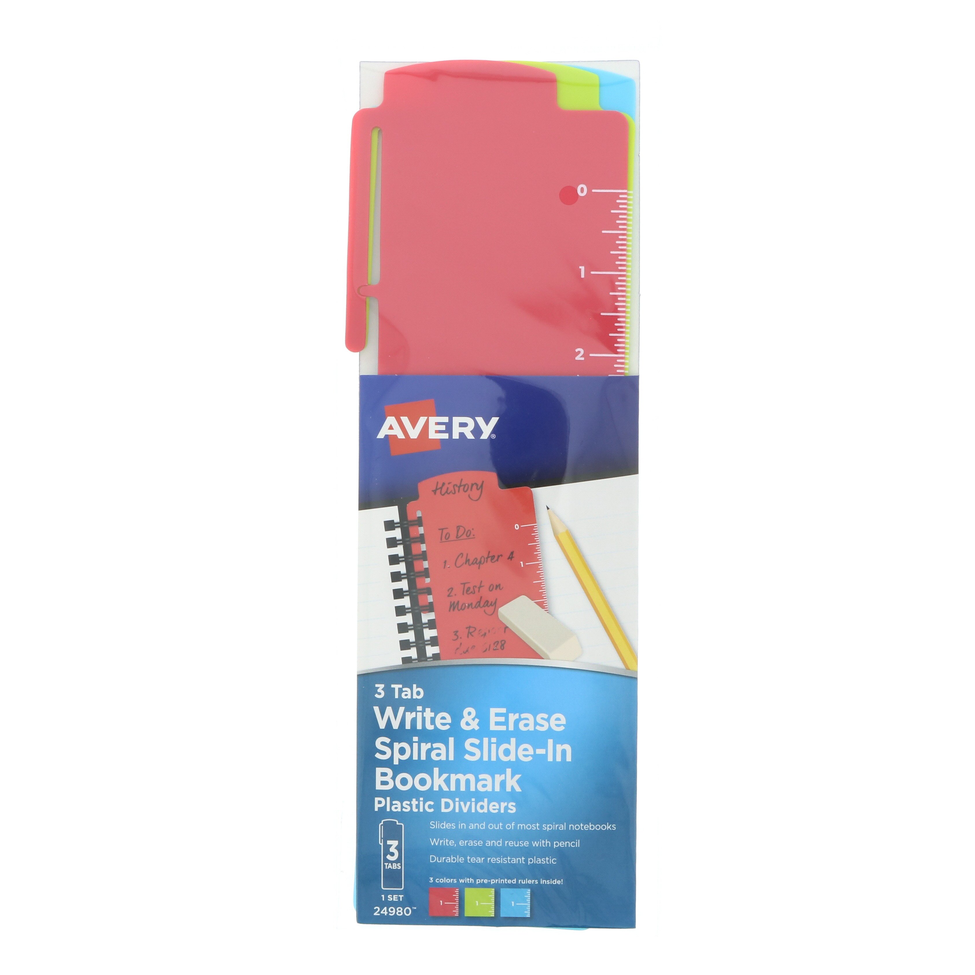 Avery Write & Erase Spiral Slide-In Plastic Bookmark Dividers - Shop ...