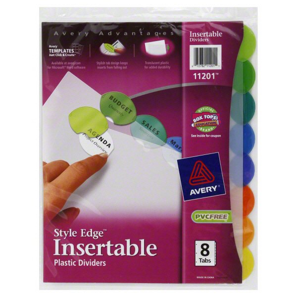 Avery Advantages Style Edge Insertable Plastic Dividers, 8 CT - Shop ...
