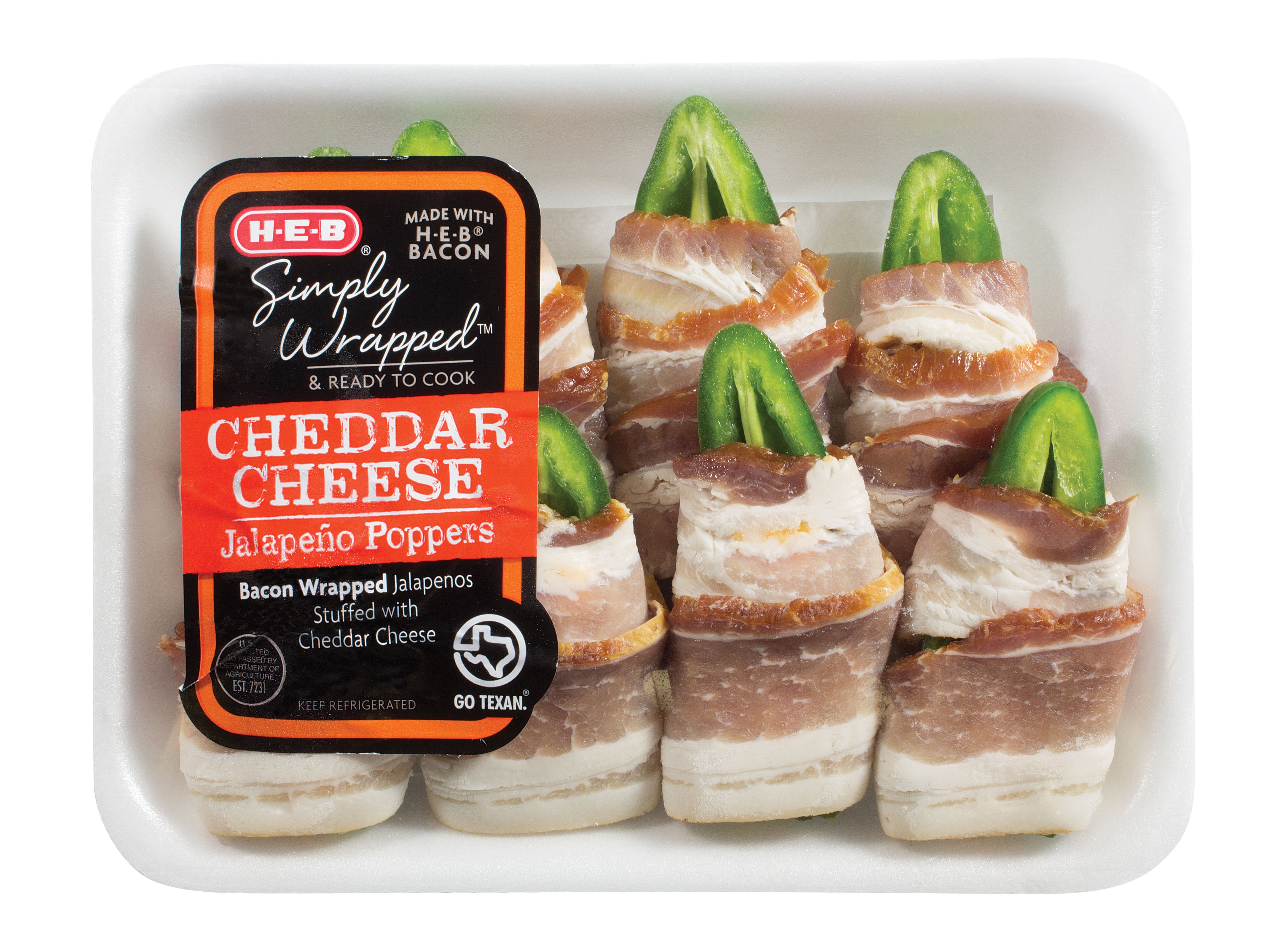 H-E-B Bacon Wrapped Jalapenos with Cheddar Cream Cheese - Shop ...