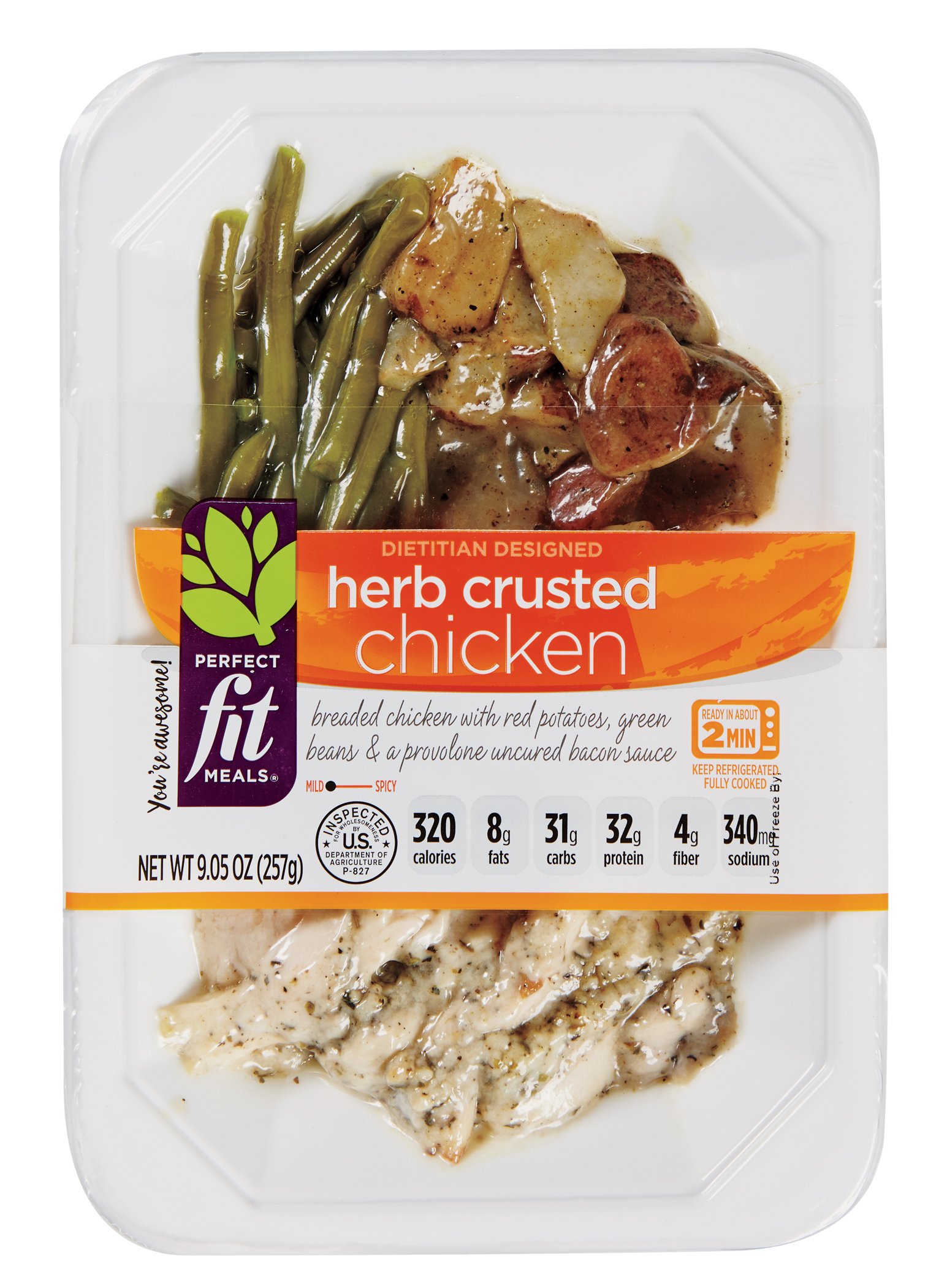 Perfect Fit Meals Herb Crusted Chicken with Red Potatoes and Provolone ...