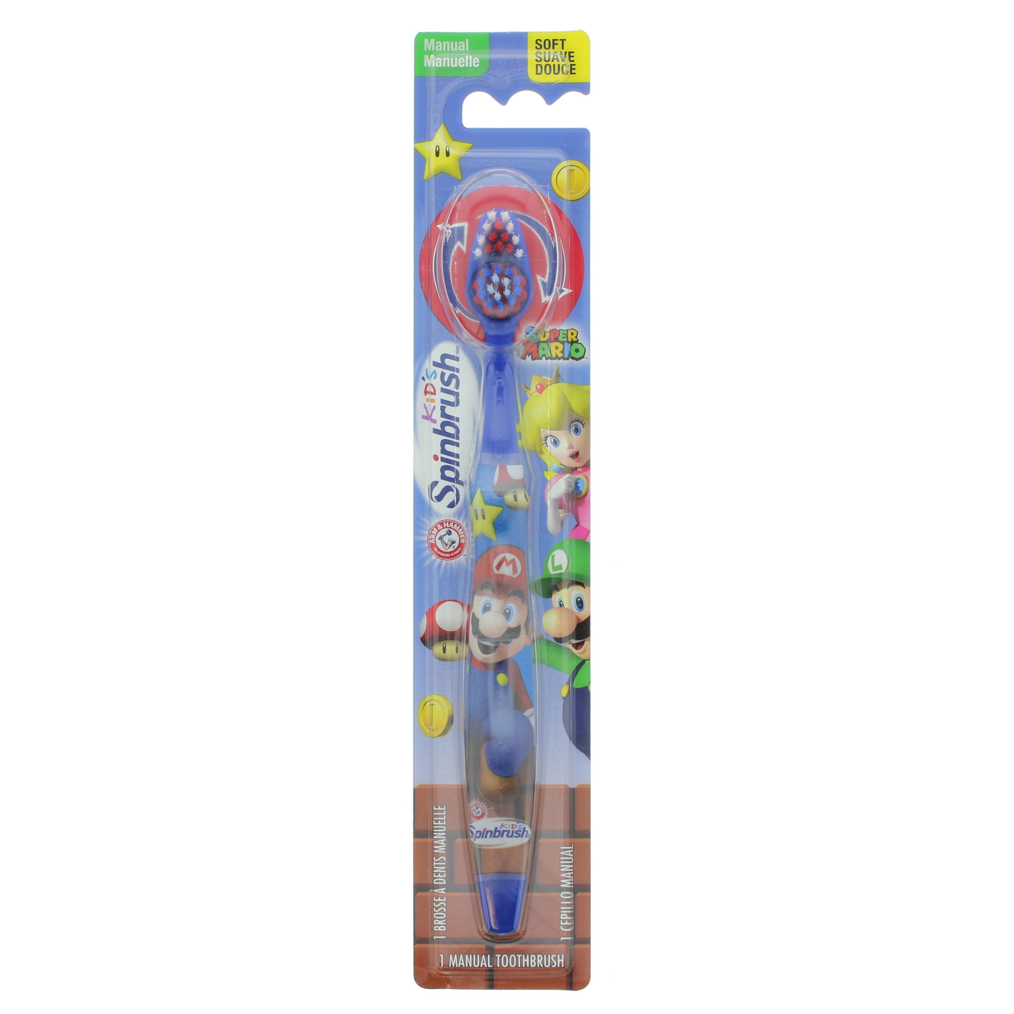 Arm & Hammer Spinbrush Kids Super Mario Manual Toothbrush - Shop Oral ...