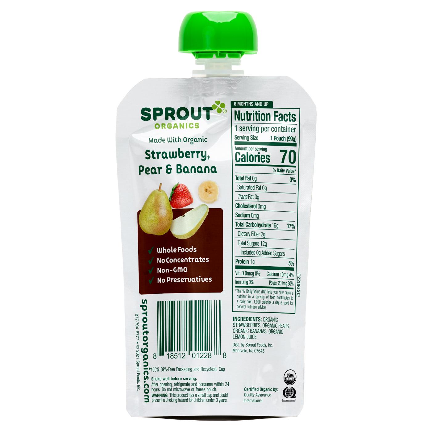 Sprout Organics Pouch - Strawberry Pear & Banana - Shop Baby food at H-E-B