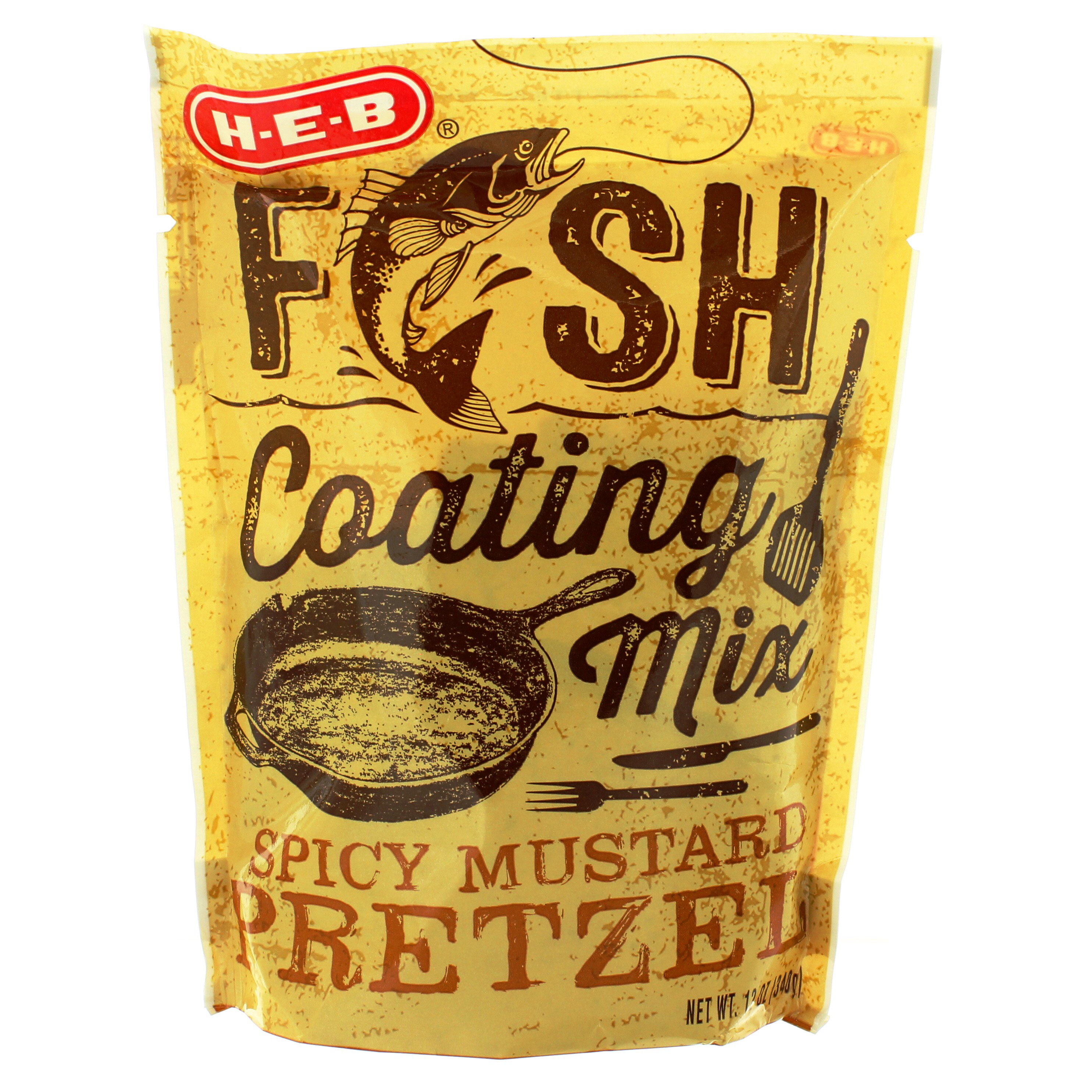 H-E-B Spicy Mustard Pretzel Fish Coating Mix - Shop Breading & Crumbs ...