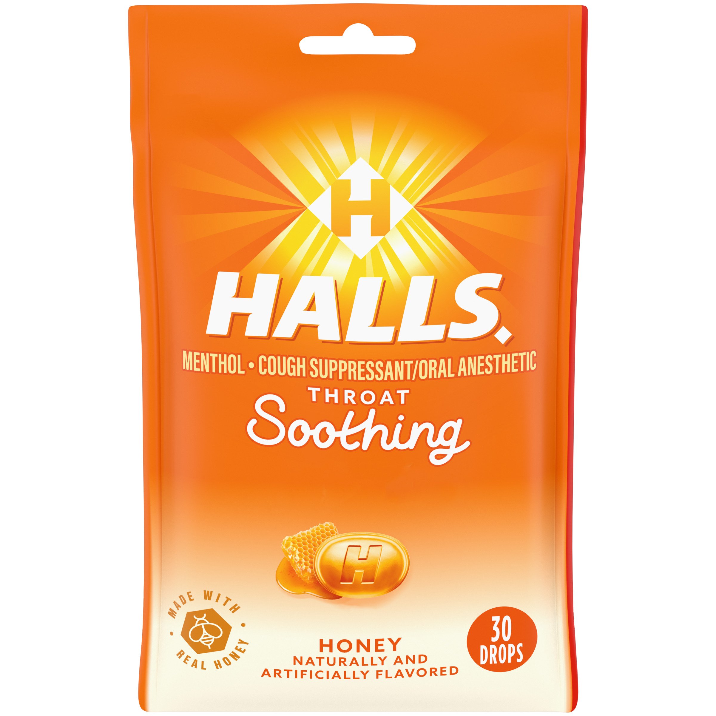 Halls Throat Soothing Cough Drops - Honey - Shop Cough, cold & flu at H-E-B