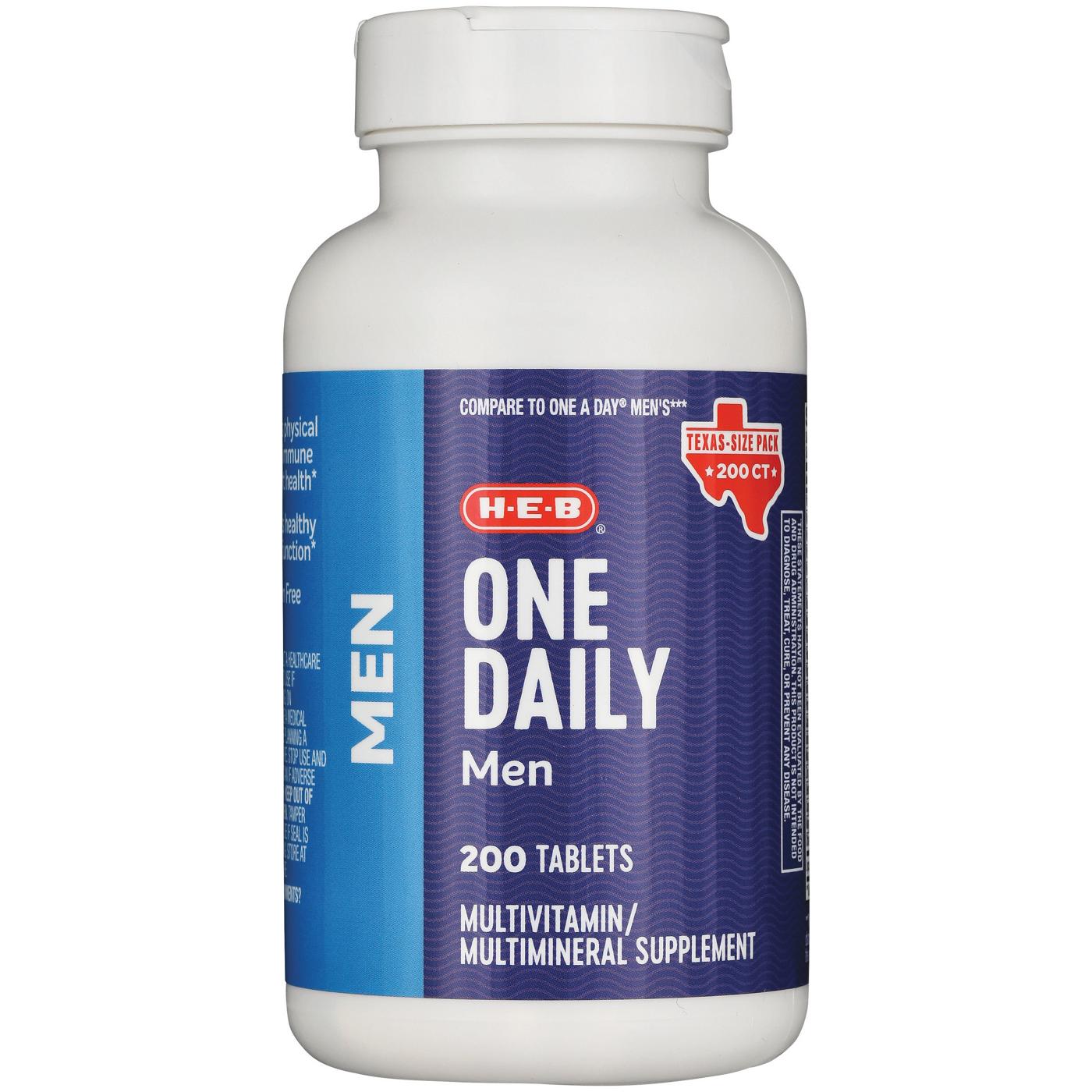 H-E-B Men One Daily Multivitamin Tablets - Texas-Size Pack - Shop ...