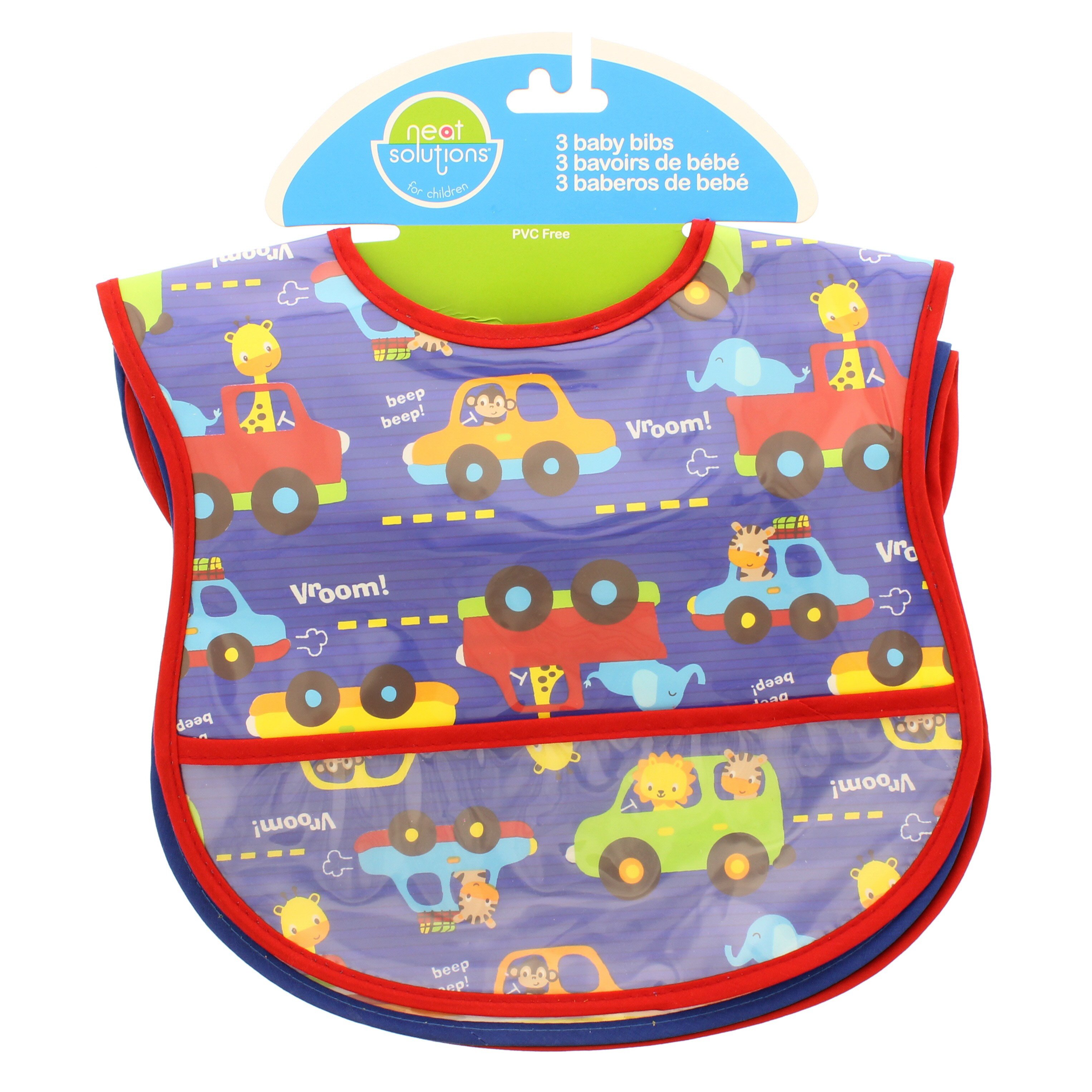 Neat Solutions Boys Water-Resistant Bib Set with Clear Crumbcatcher ...