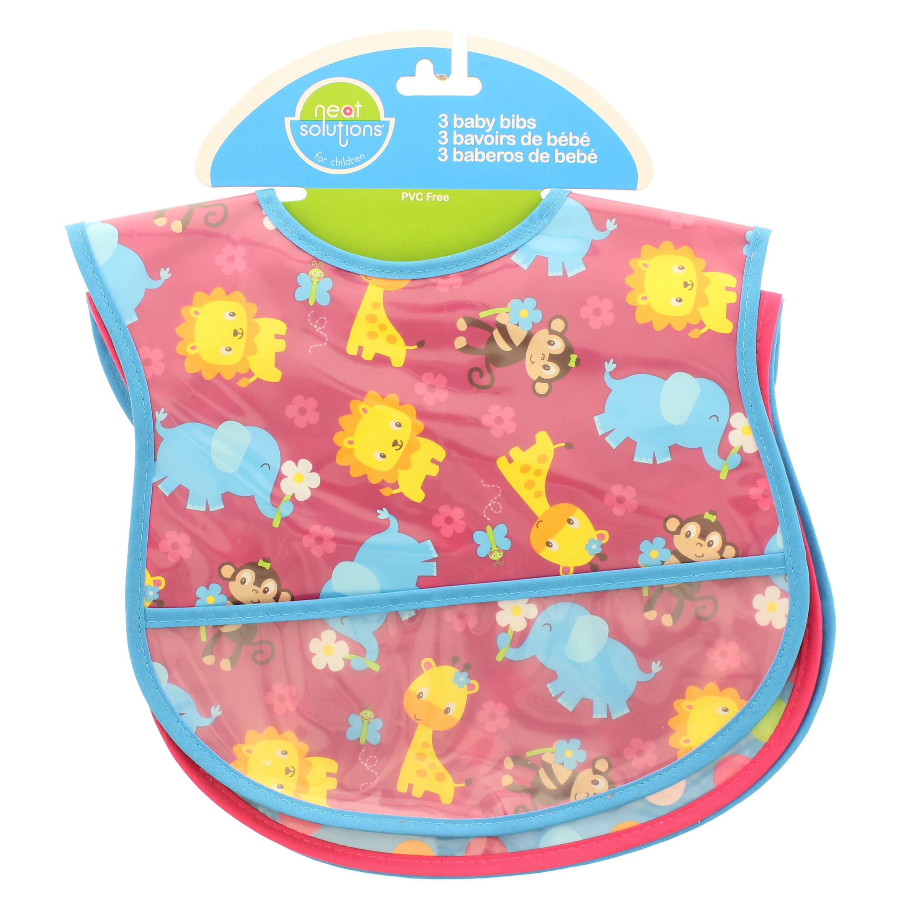 Neat Solutions Girls Water-Resistant Bib Set with Clear Crumbcatcher ...