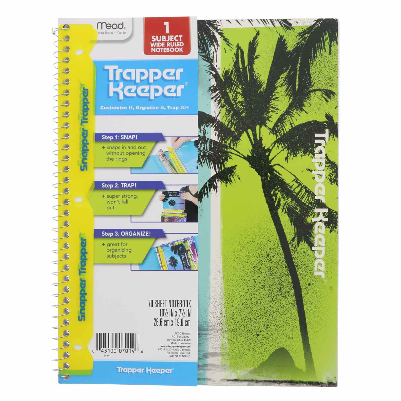 Trapper Keeper Fashion Notebook With Snapper Trapper, 1 Subject, Wide ...