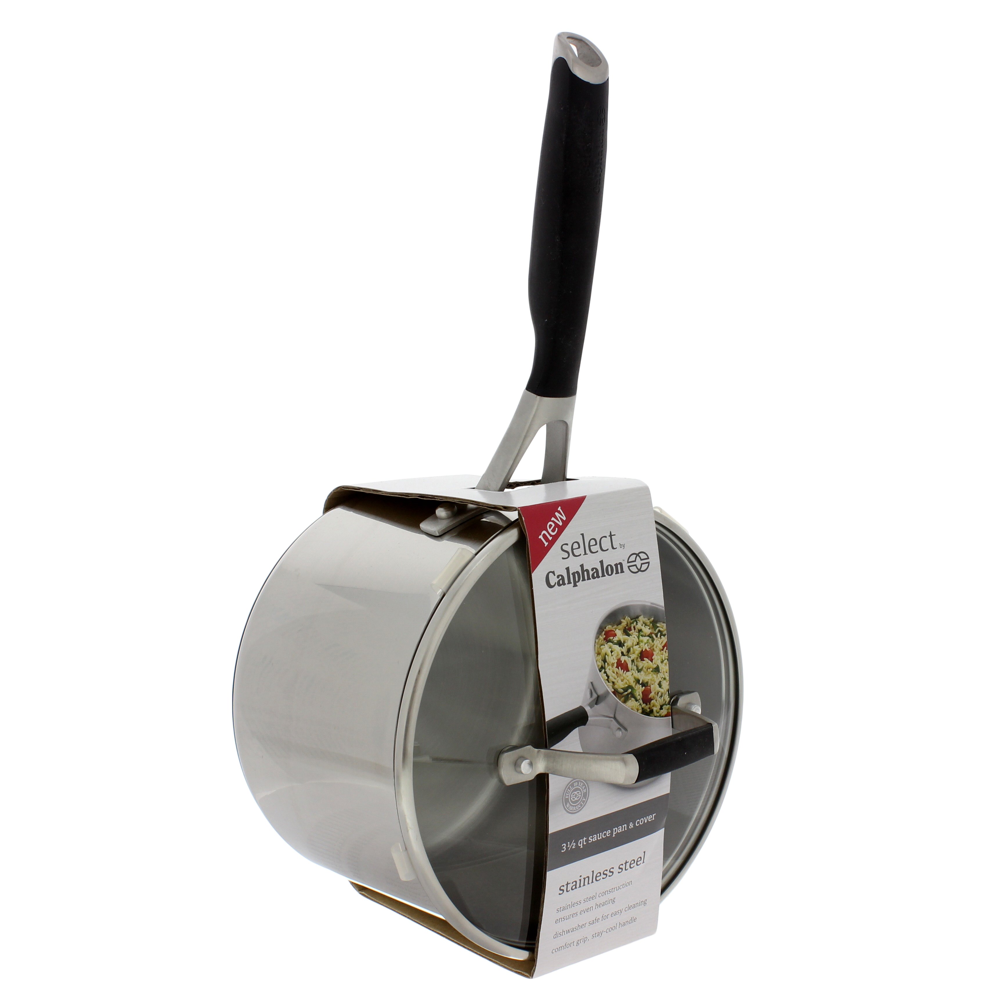 Calphalon Select Stainless Steel 3.5 QT Saucepan - Shop Kitchen ...