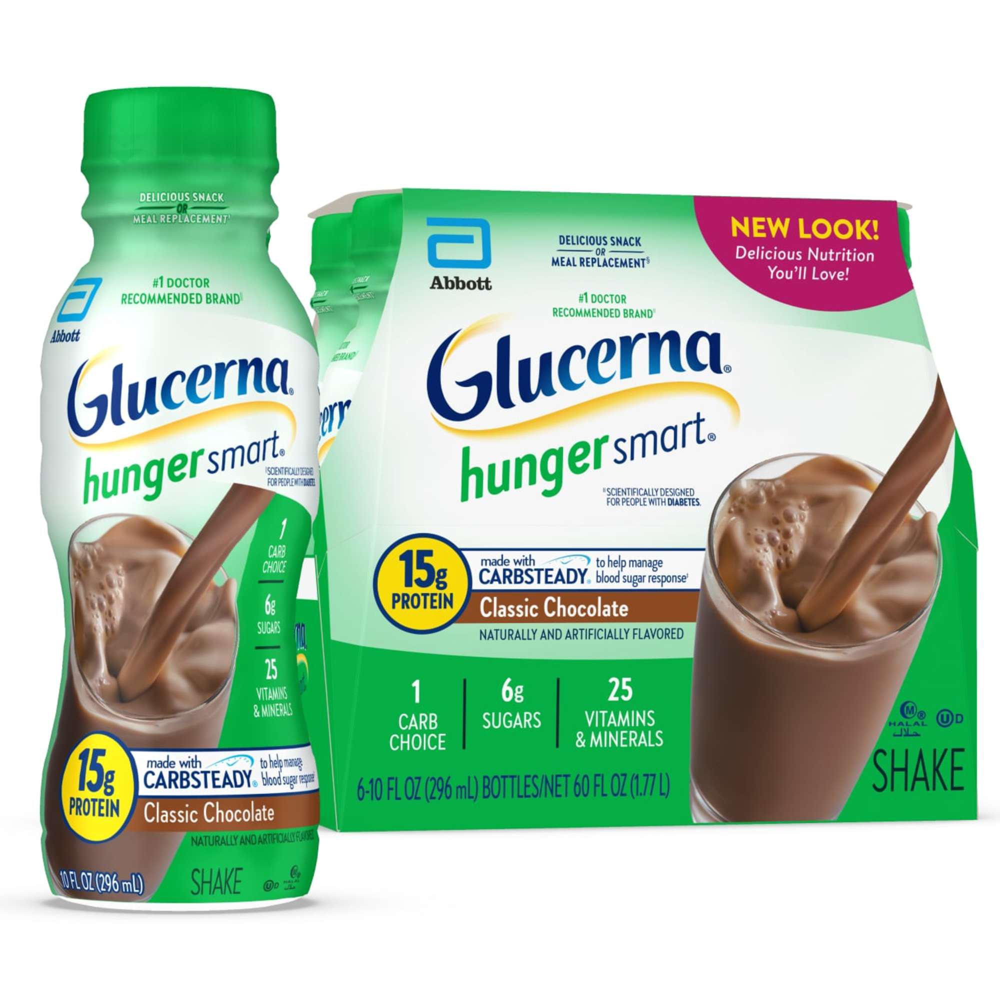 Glucerna Hunger Smart Shakes, 15g Protein - Classic Chocolate - Shop ...