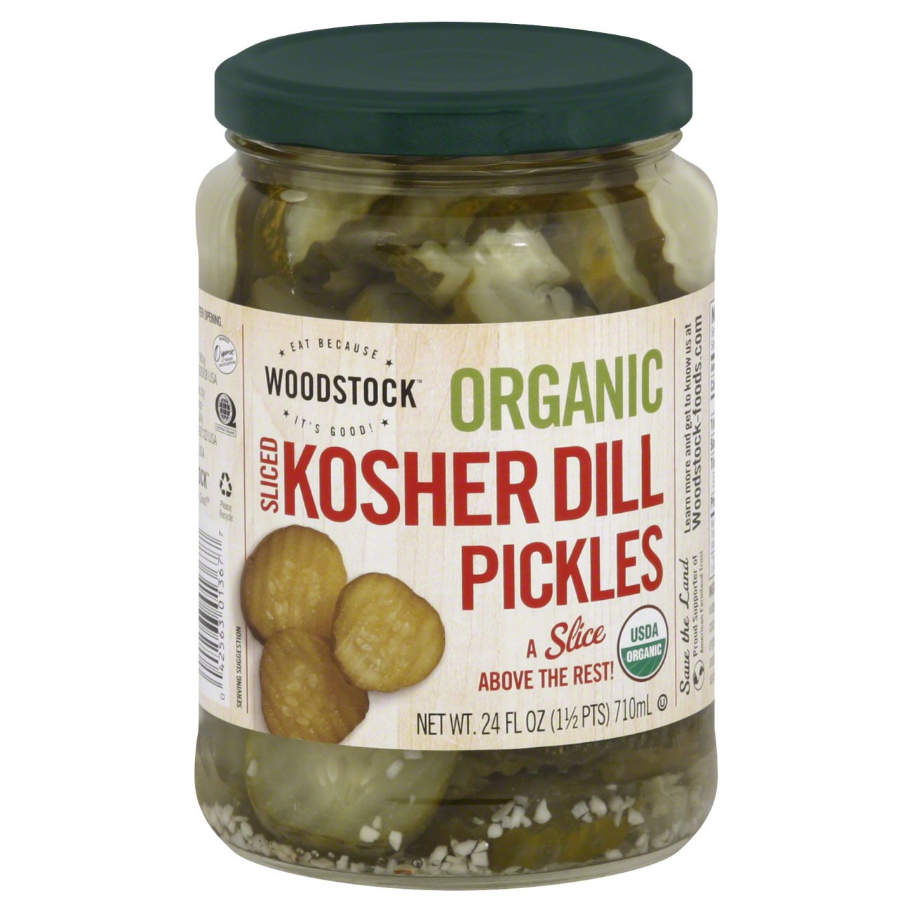 Woodstock Organic Kosher Dill Sliced Pickles, 24 oz | Central Market ...
