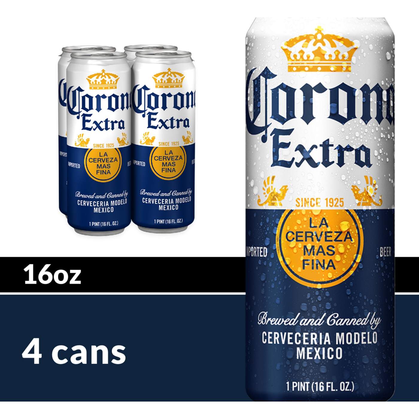Corona Extra Mexican Lager Import Beer 16 oz Cans, 4 pk - Shop Beer at ...