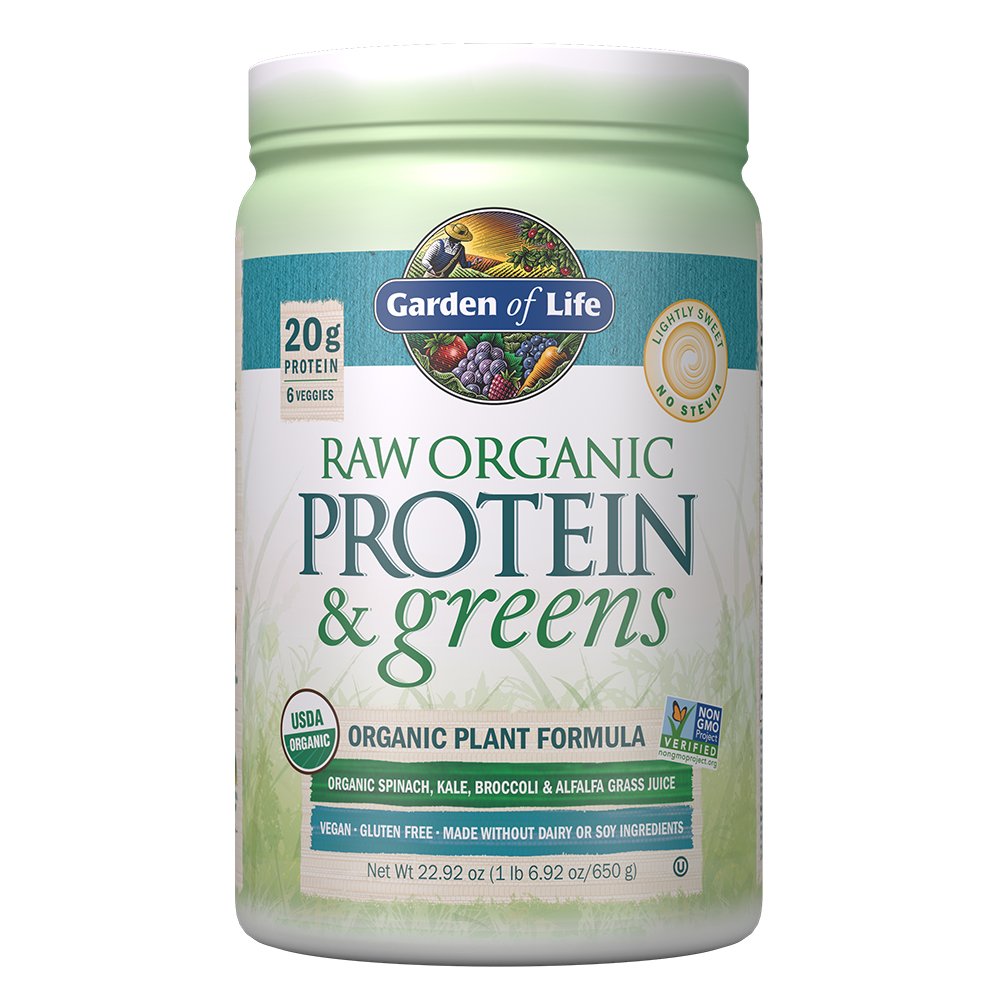 Garden of Life Raw Organic Protein & Greens Lightly Sweet Powder, 22.92 ...