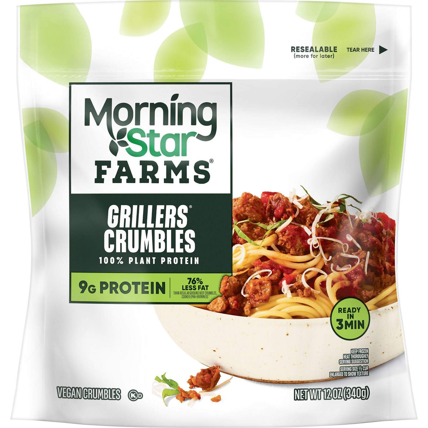 MorningStar Farms Meal Starters Grillers Plant Based Vegan Crumbles ...