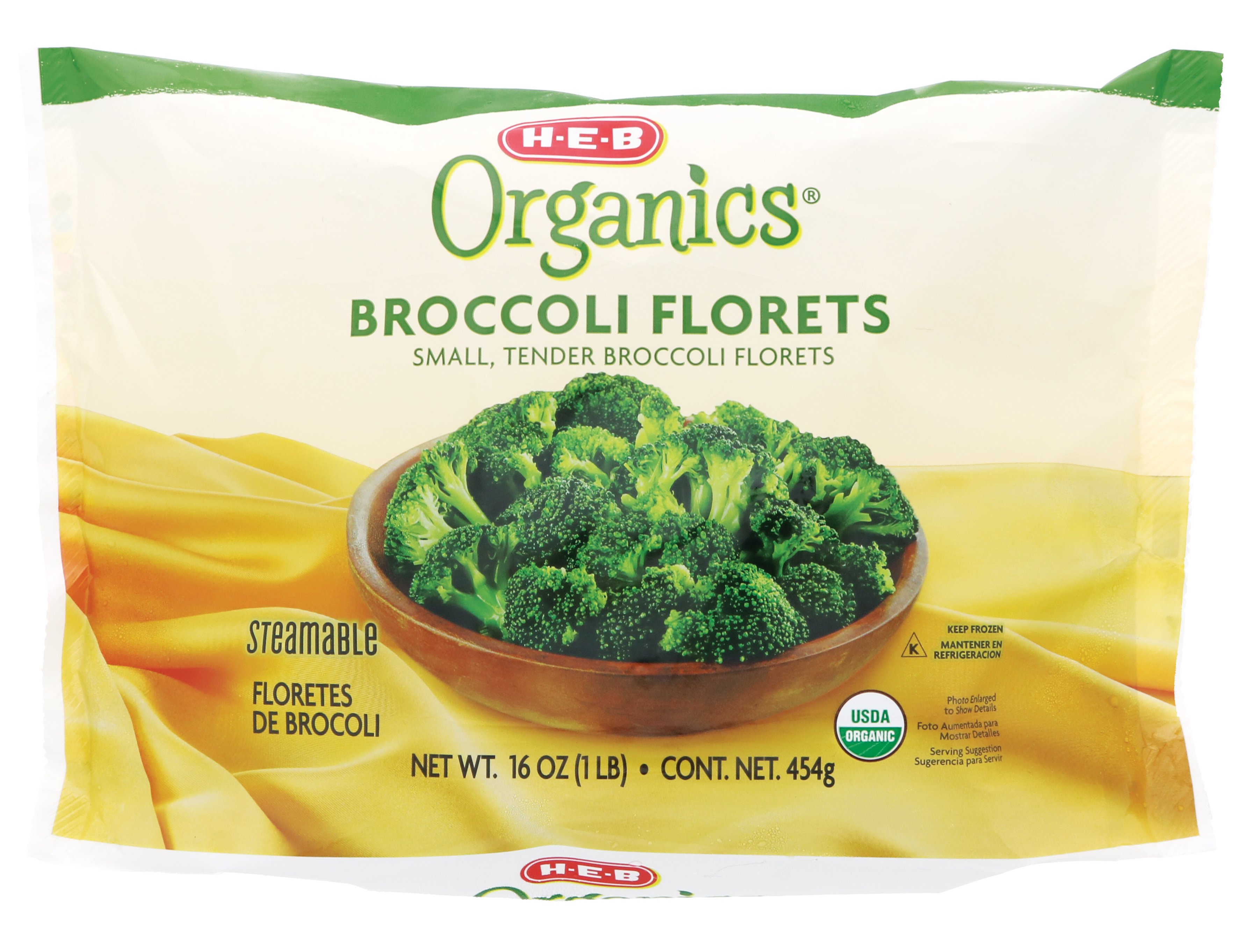 H-E-B Organics Frozen Steamable Broccoli Florets - Shop Vegetables at H-E-B