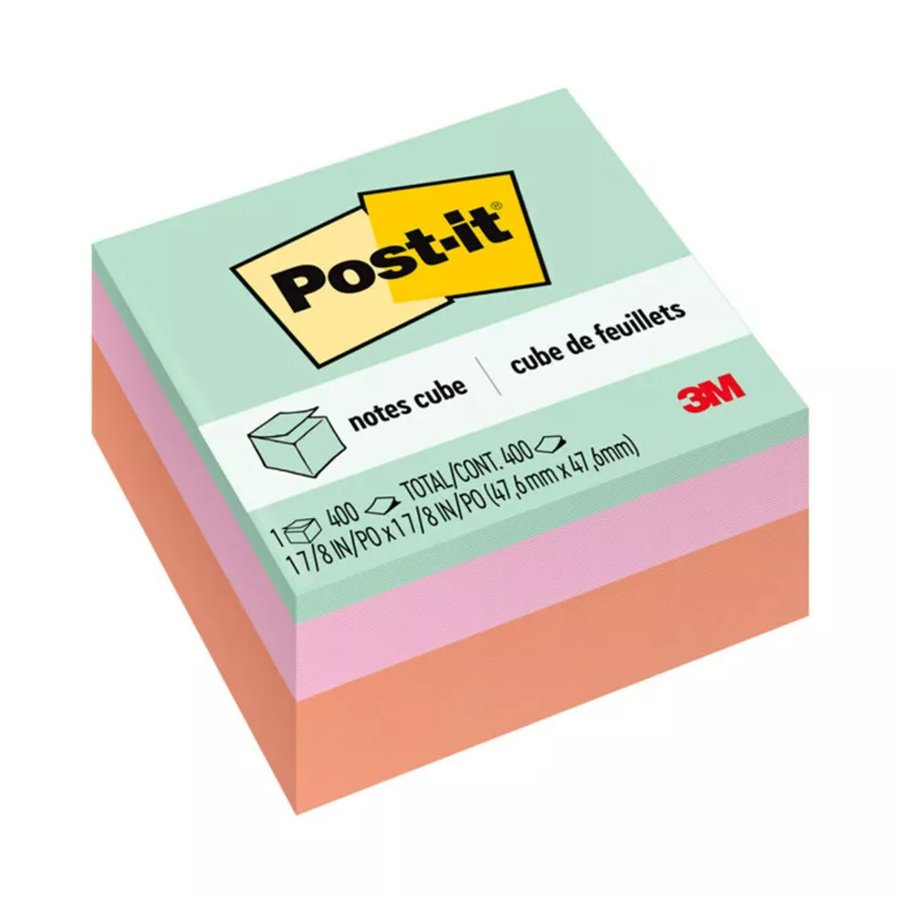 Post-it Cubed Sticky Notes - Assorted Pastels, 400 Ct - Shop Sticky ...