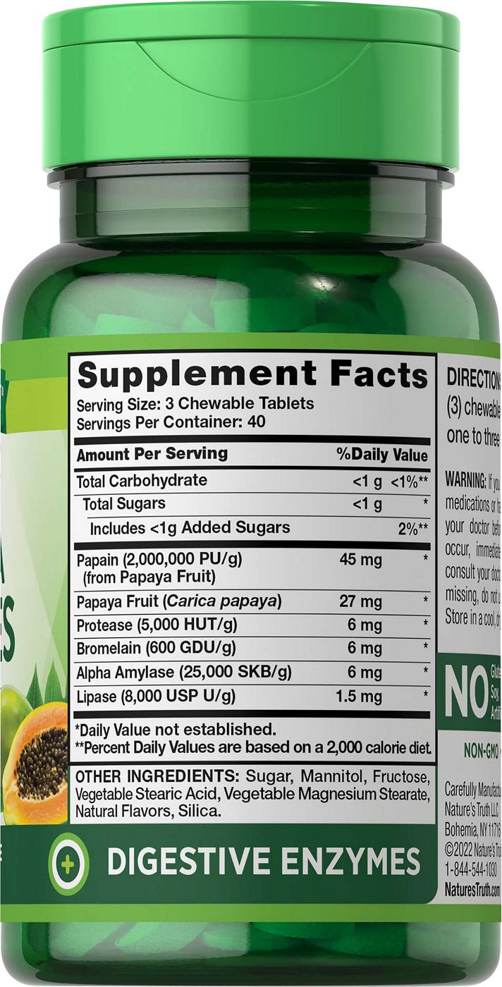 Nature's Truth Chewable Papaya Enzyme Tablets - Shop Diet & fitness at ...