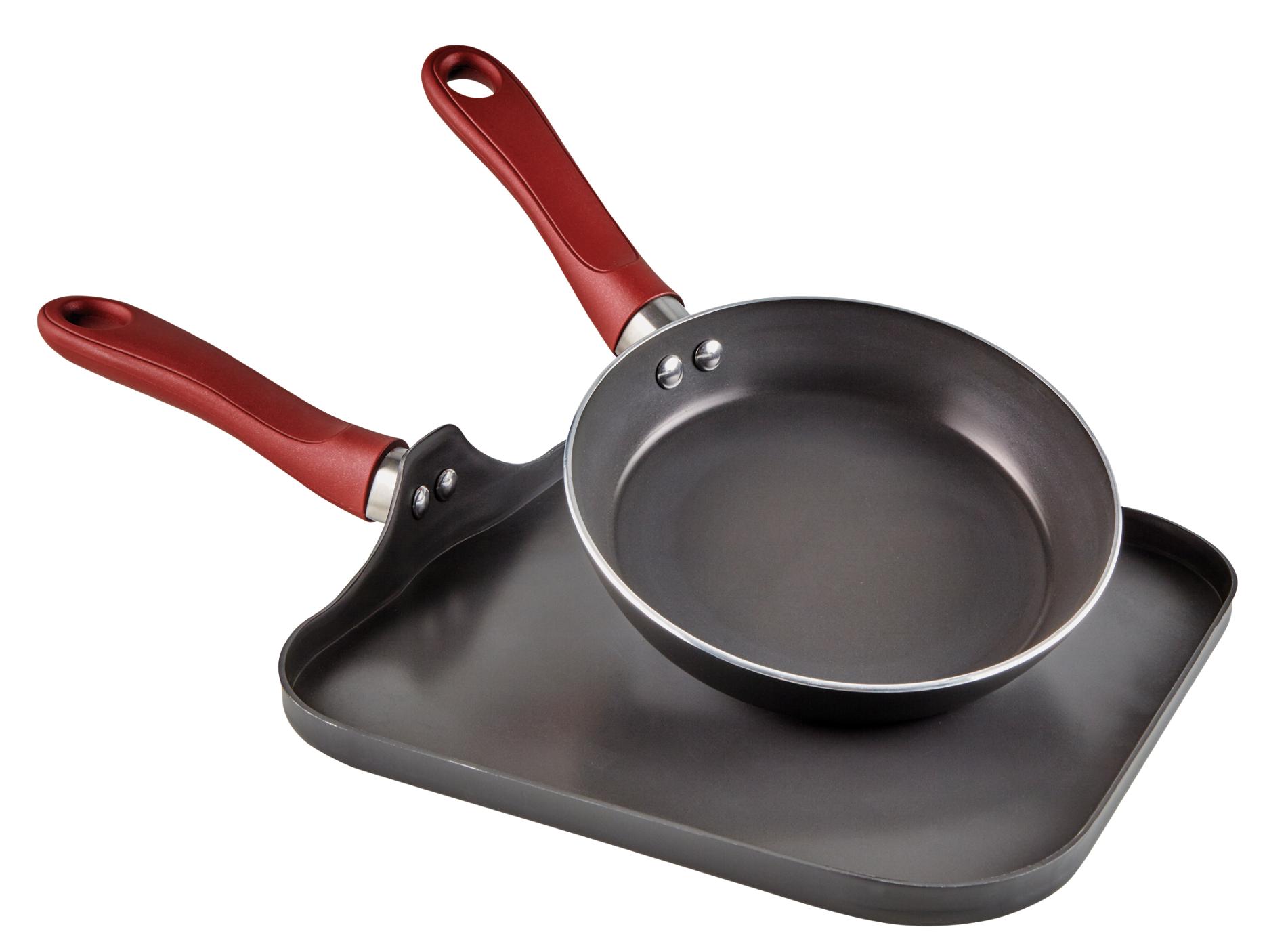Cook Prep Eat Griddle & Fry Pan Set with Red Handles - Shop Frying Pans ...