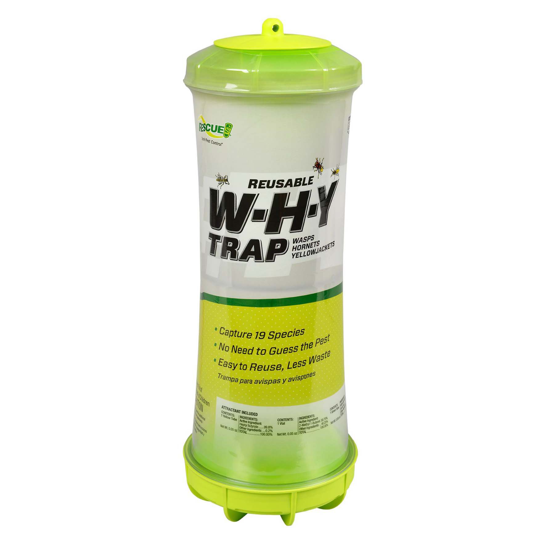 Rescue! Reusable Outdoor WHY Trap for Wasps, Hornets & Yellow Jackets ...
