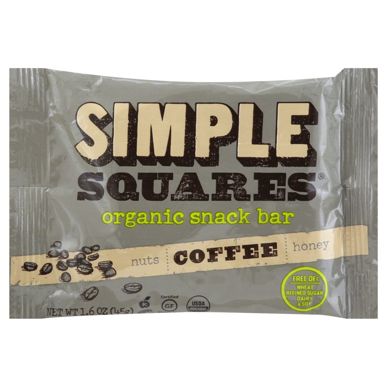 Simple Squares Organic Coffee Snack Bar - Shop Granola & Snack Bars at ...