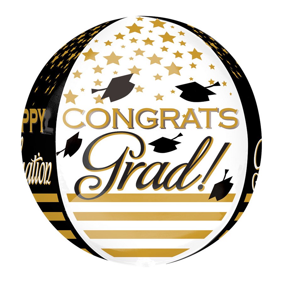 Graduation Congrats Grad Gold & Black Balloon - Shop Balloons at H-E-B