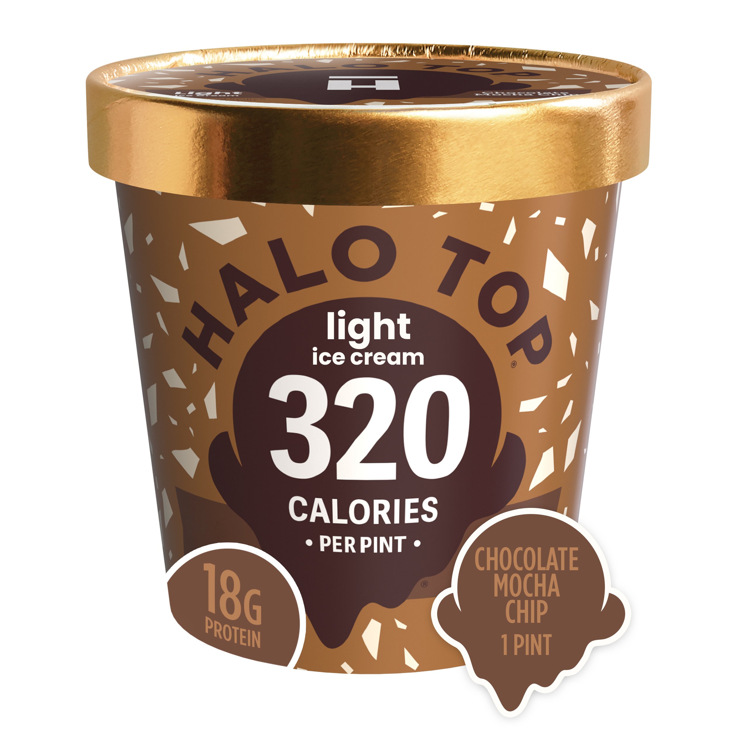 Halo Top 18g Protein Light Ice Cream - Chocolate Mocha Chip - Shop Ice ...