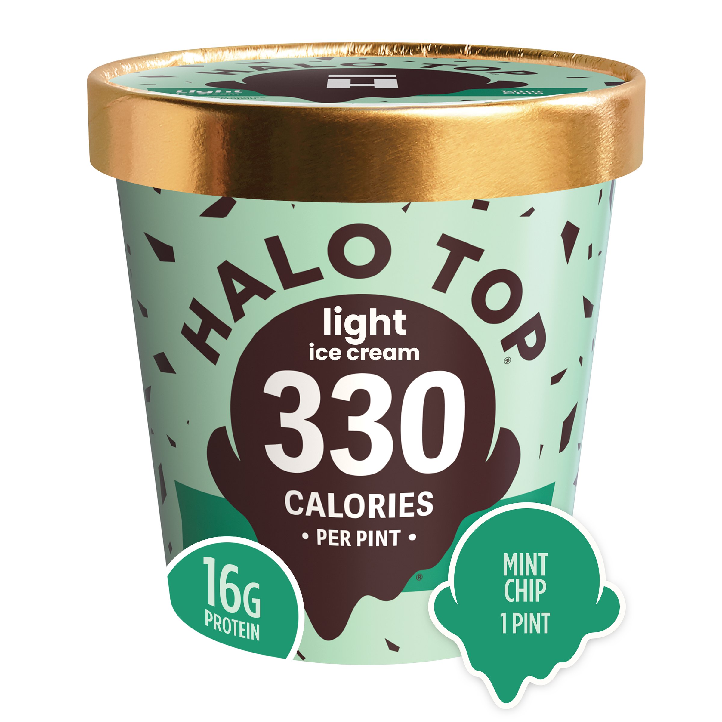 Halo Top 16g Protein Light Ice Cream - Mint Chip - Shop Ice cream at H-E-B