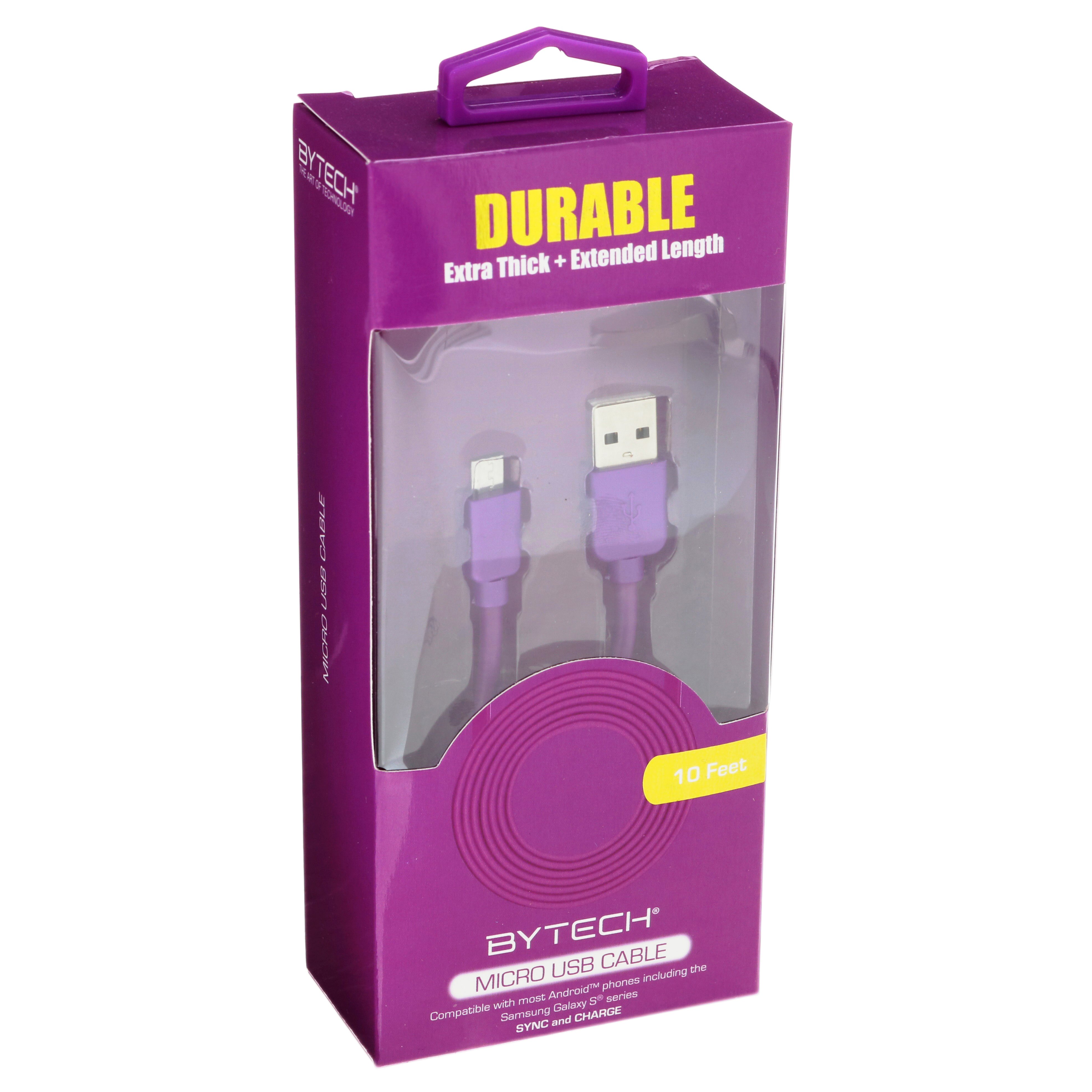 Bytech Classic Micro Cable, Assorted - Shop Phone Chargers at H-E-B