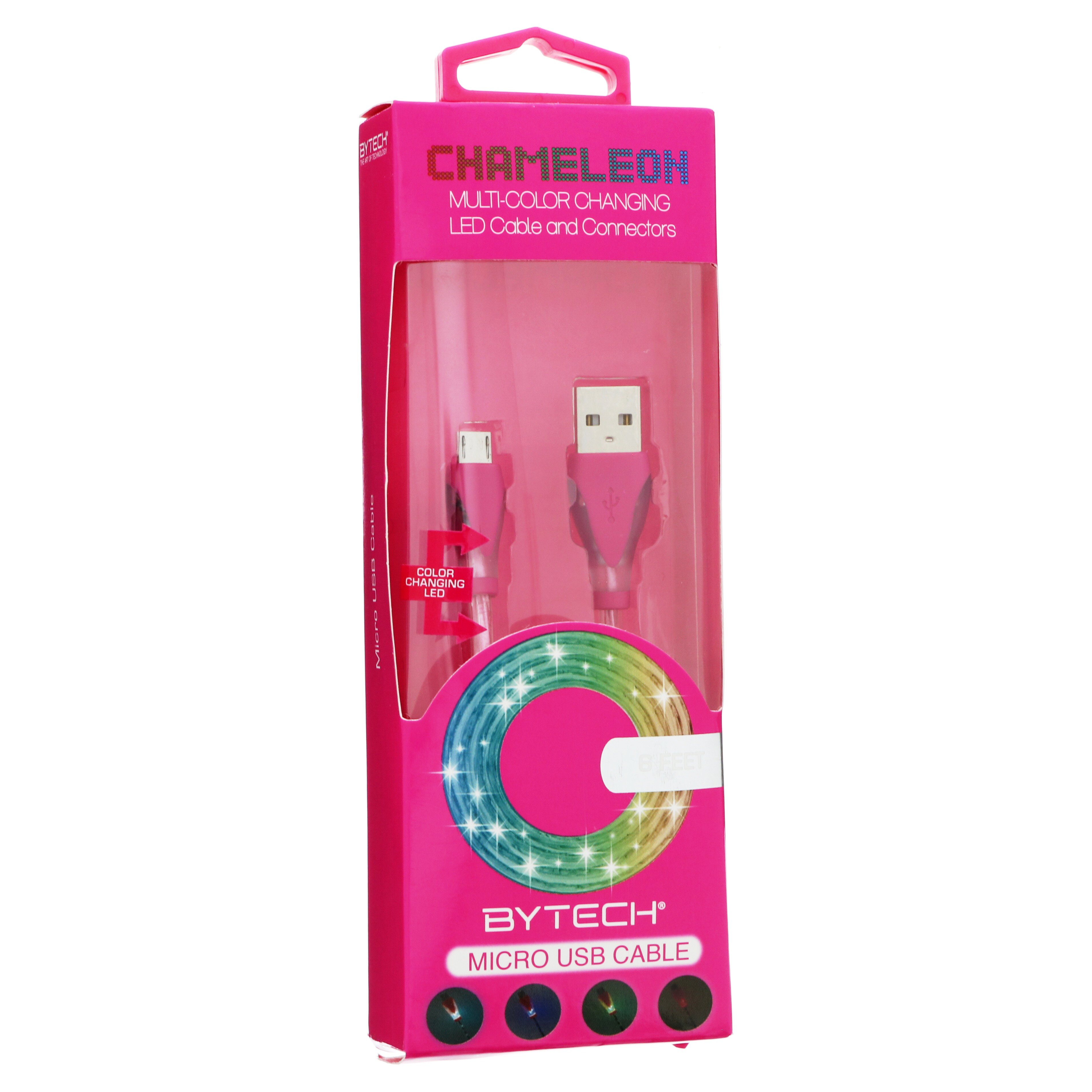 Bytech Flashing LED Micro Cable, Assorted - Shop Phone chargers at H-E-B