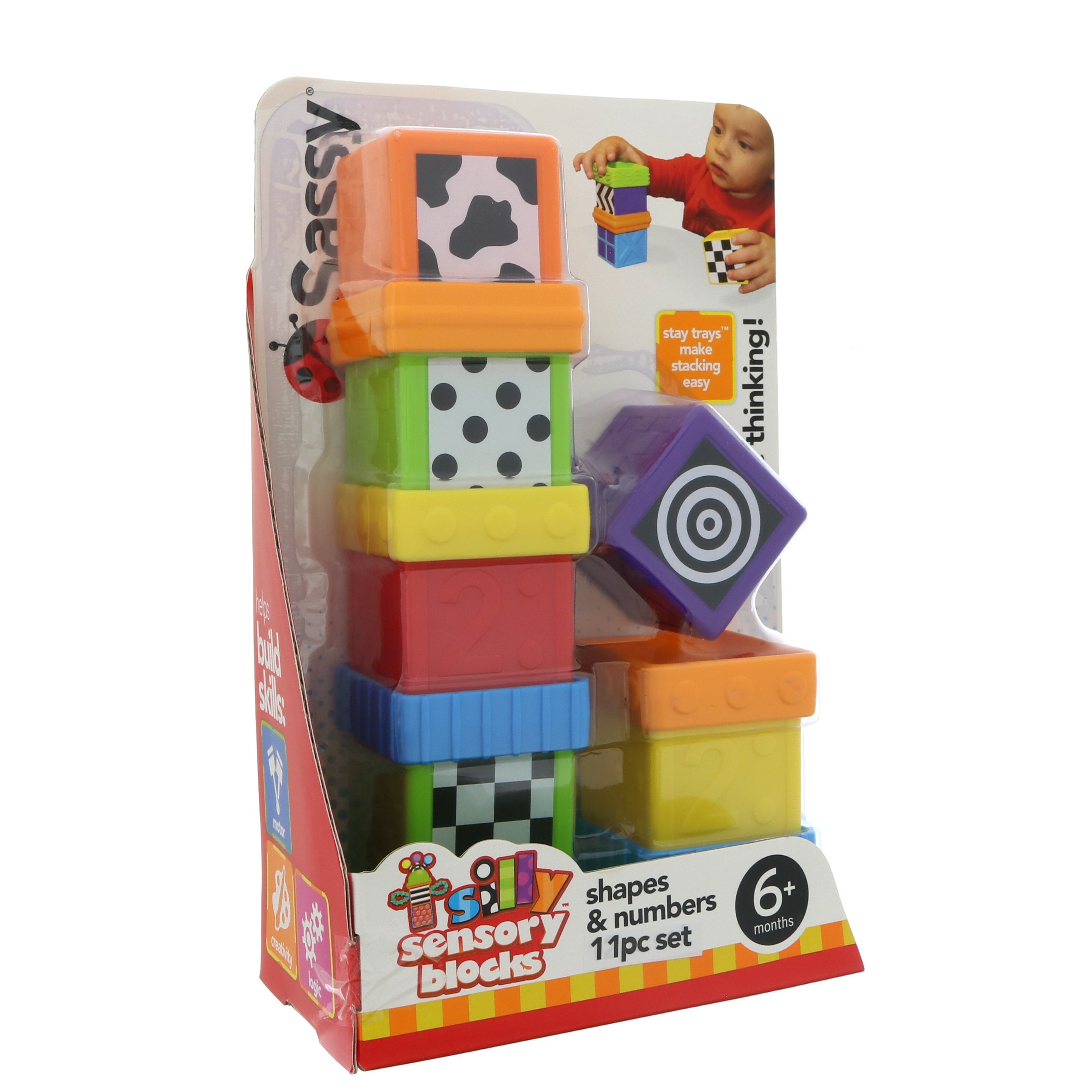 Sassy Soft Baby Blocks One Two Squeeze | 10 Baby Blocks | B. Baby