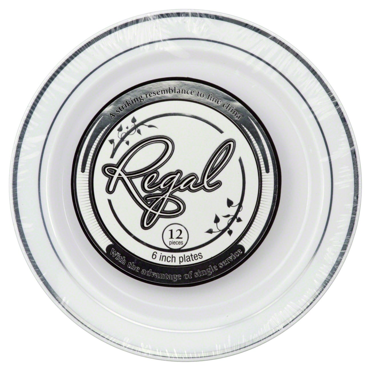 Maryland Plastics Regal Premium White/Silver Dessert Plates - Shop ...