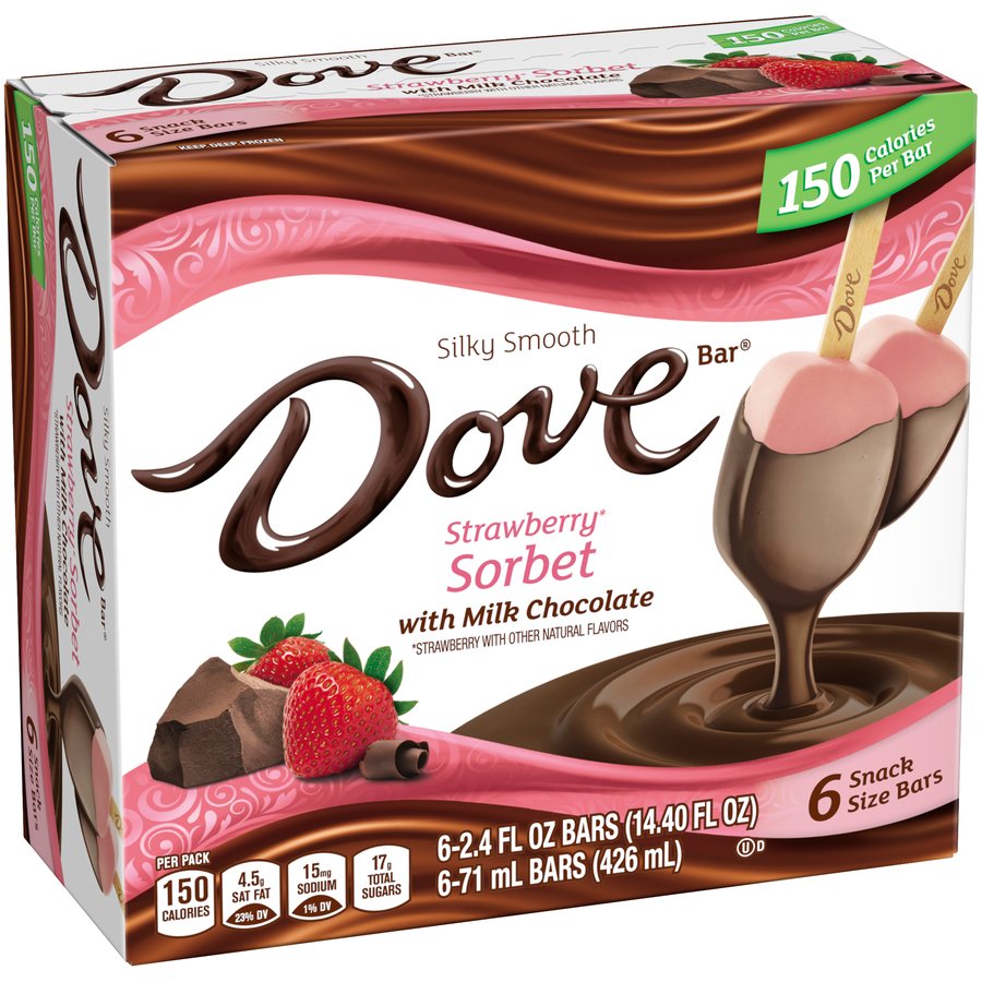 Dove Strawberry Sorbet with Milk Chocolate Bars - Shop Bars & Pops at H-E-B