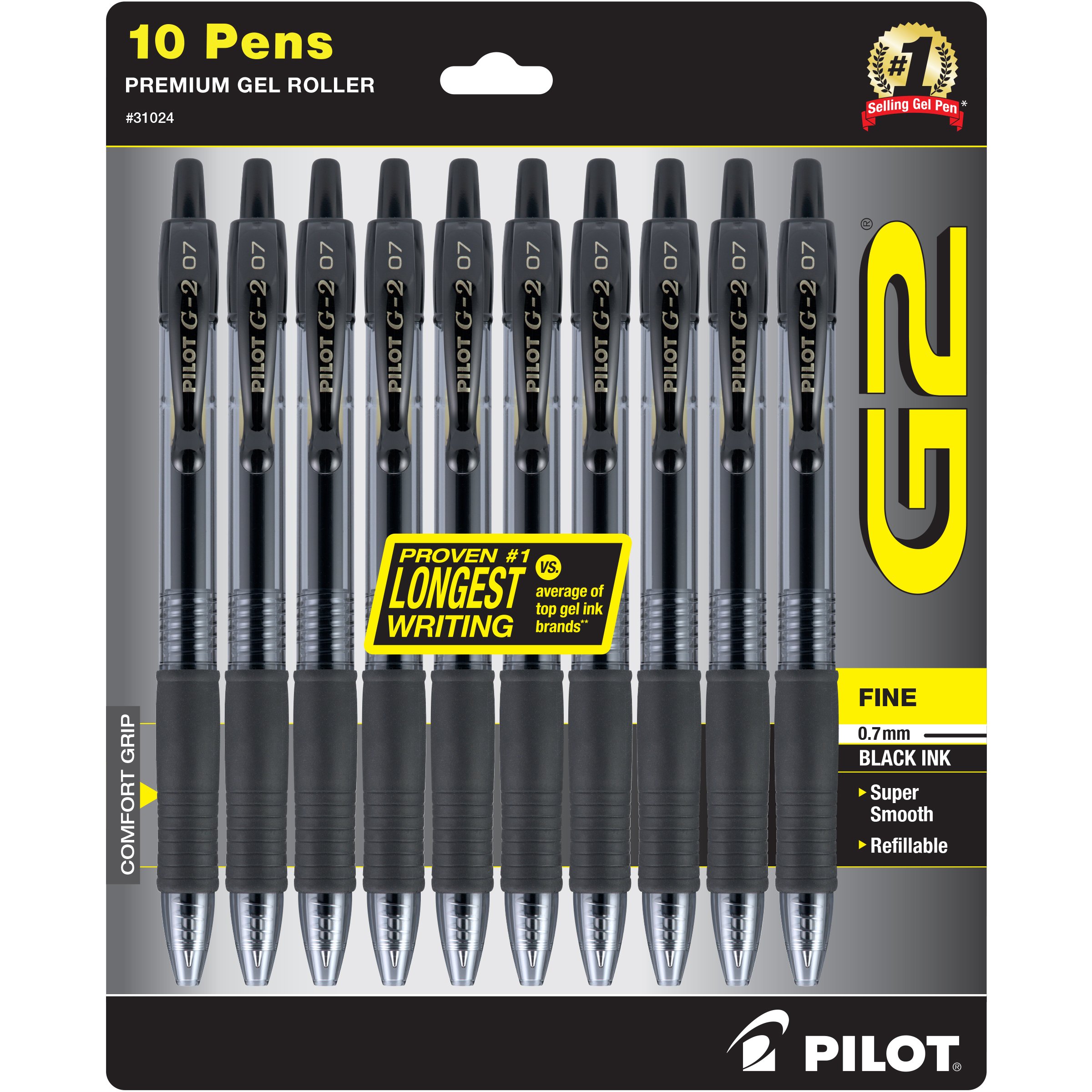 Pilot G2 0.7mm Retractable Gel Pens - Black Ink - Shop Pens at H-E-B