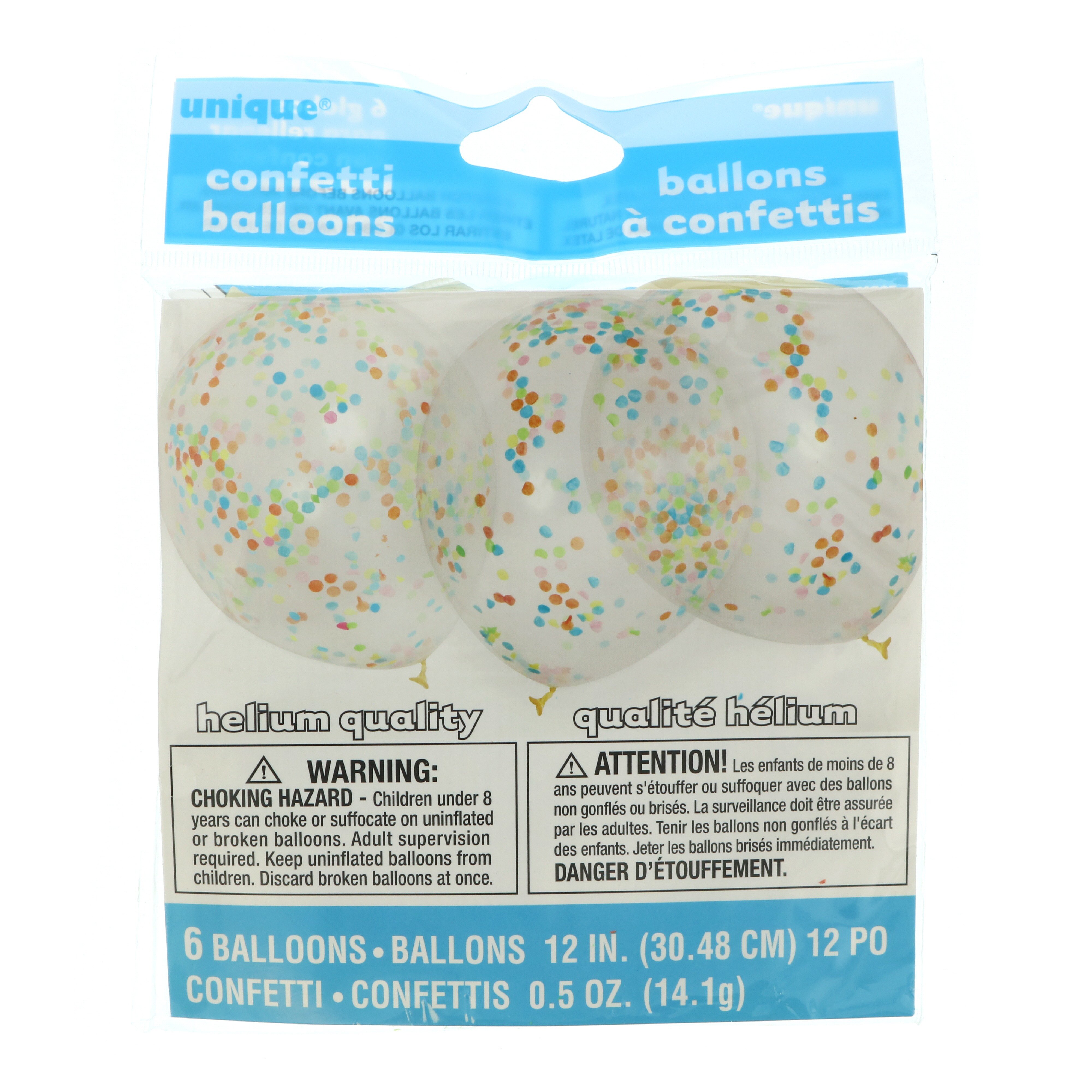 Unique 12 in Clear Balloons With Color Confetti - Shop Balloons at H-E-B