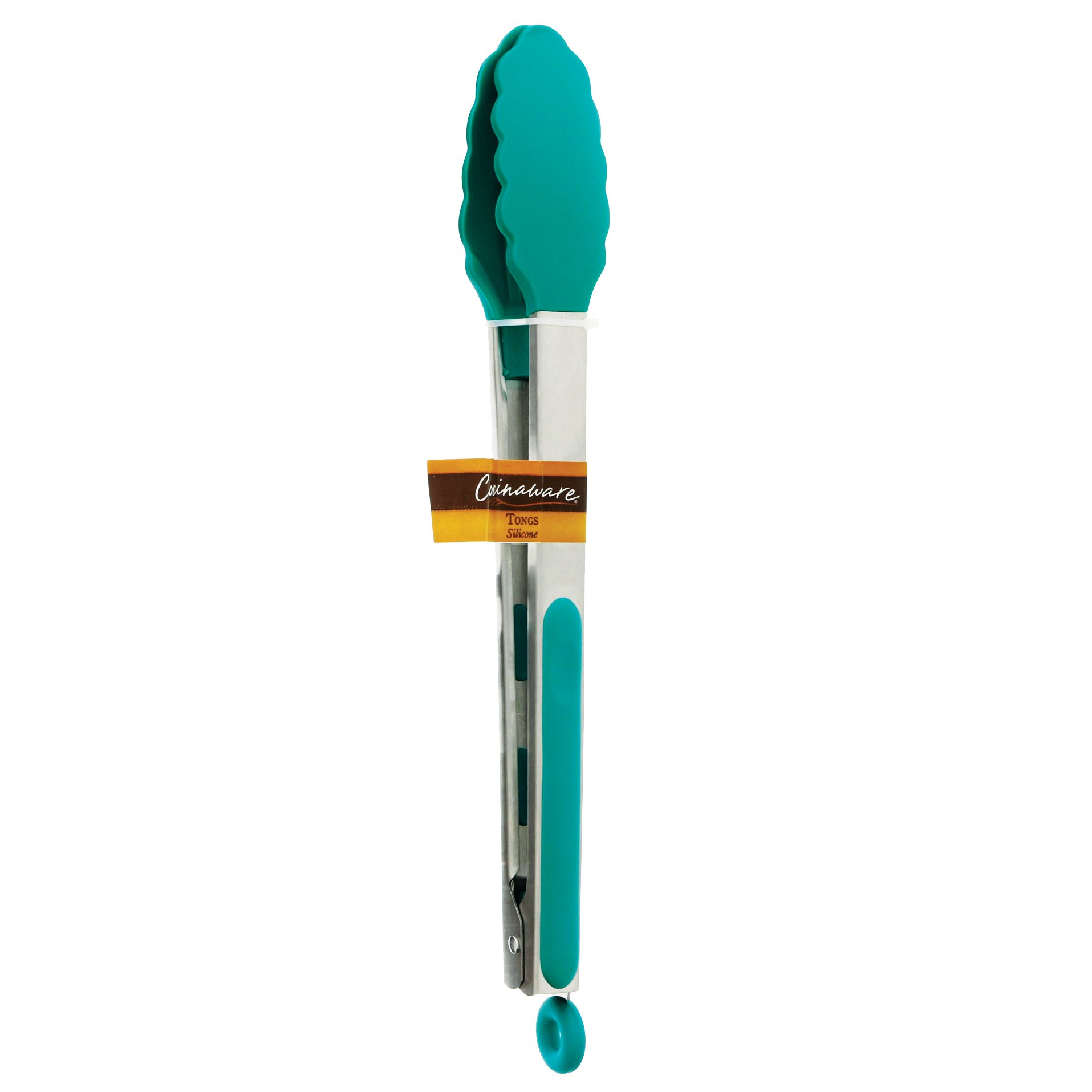 Cocinaware Silicone Tongs with Stainless Steel Handles – Aqua Blue ...