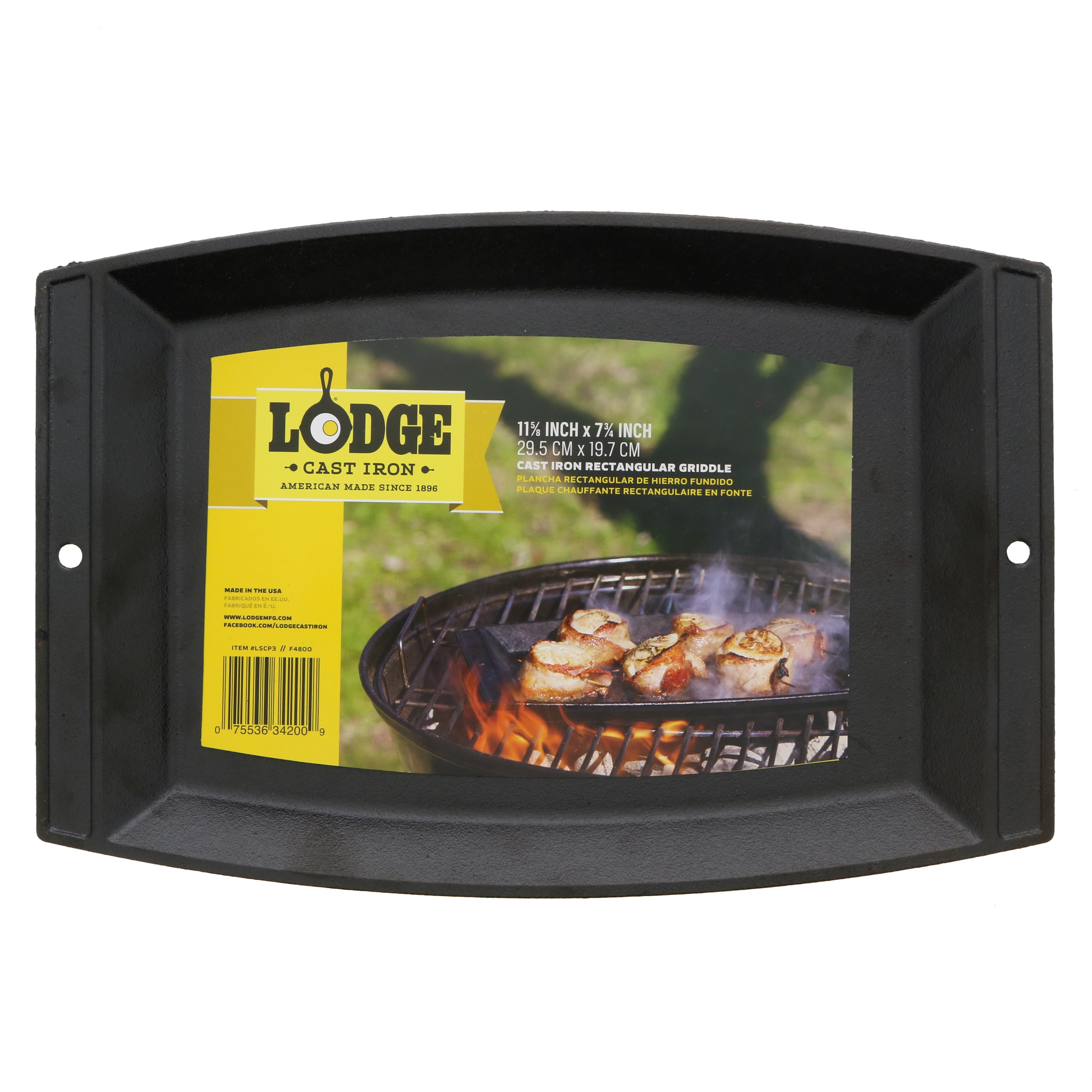 Lodge Cast Iron 11.6x7.75 in Rectangular Griddle - Shop Kitchen ...