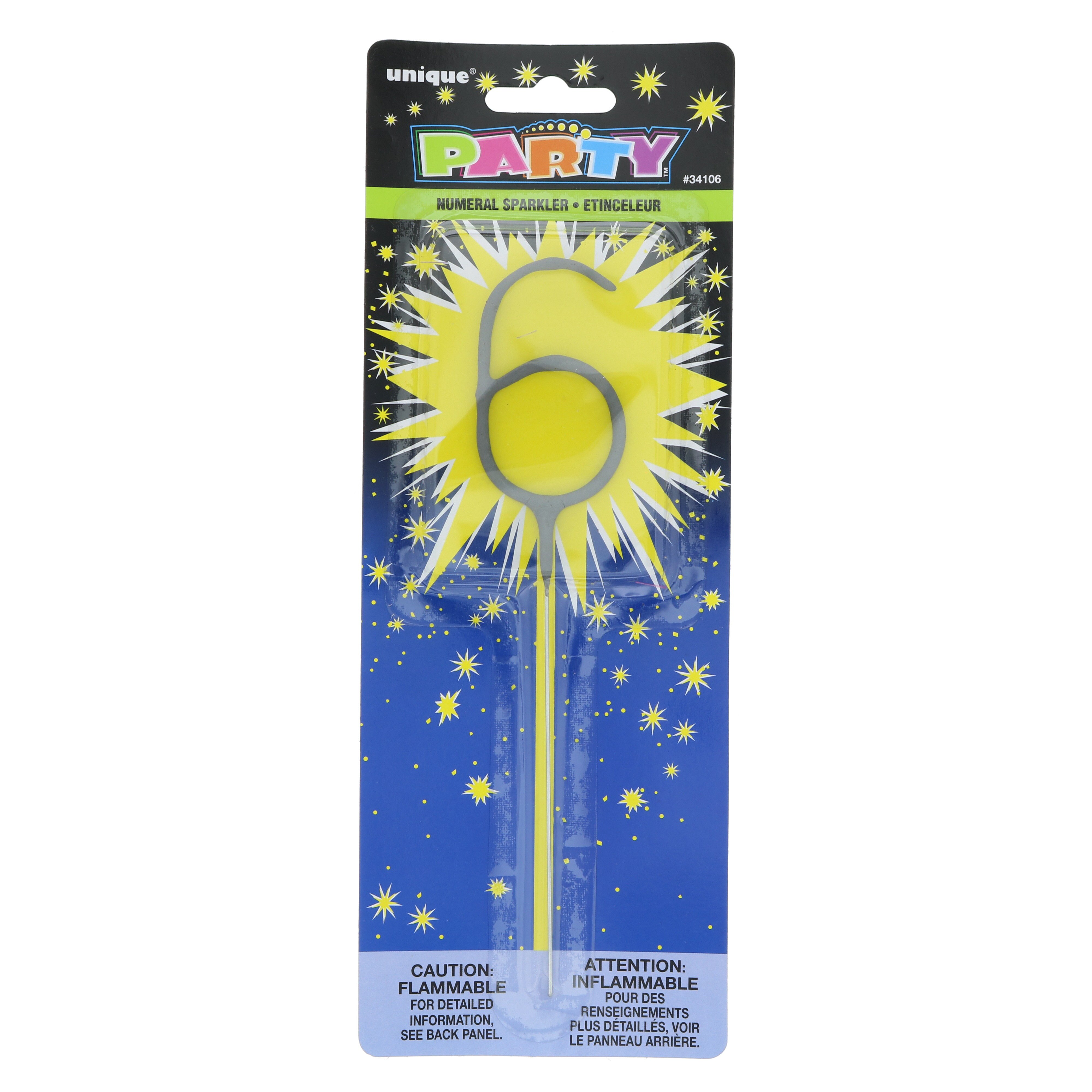 unique Party Number 6 Sparkler Candle - Shop Birthday candles at H-E-B