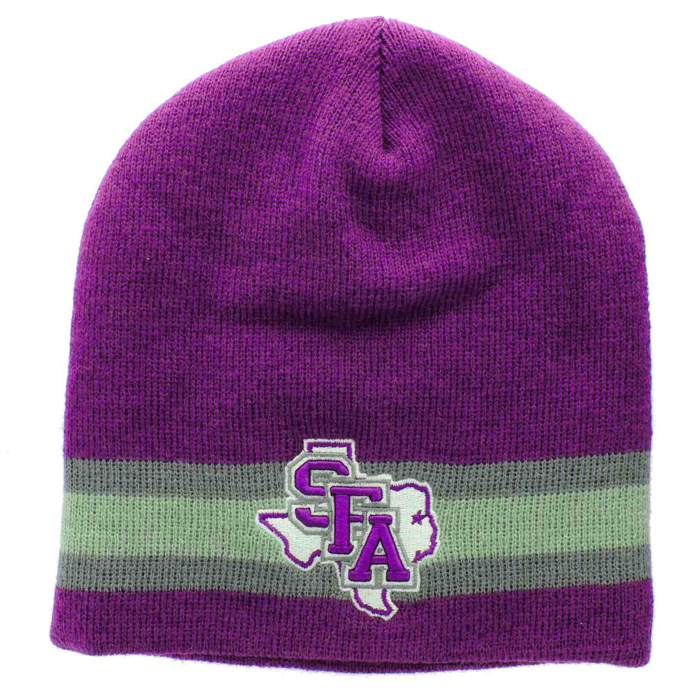 Stephen F. Austin Crisp Grey Stripe Beanie - Shop Team Apparel at H-E-B