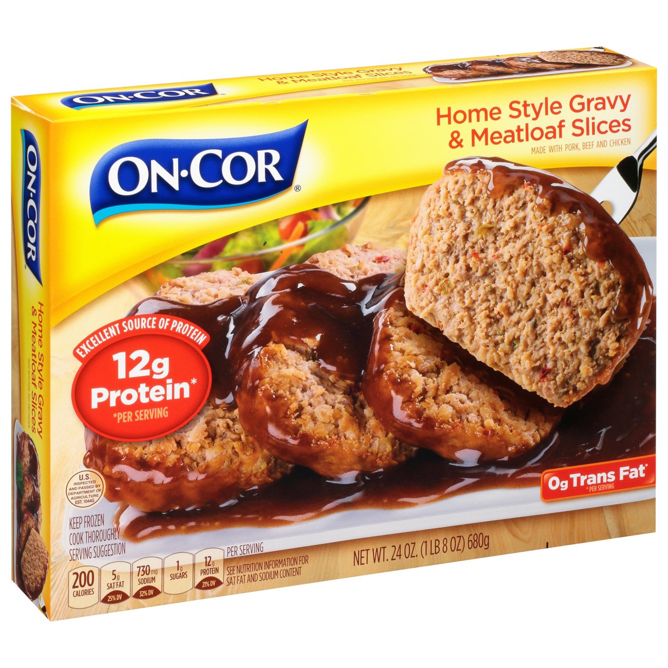 On-Cor Home Style Gravy & Meatloaf Slices, Family Size - Shop Entrees ...