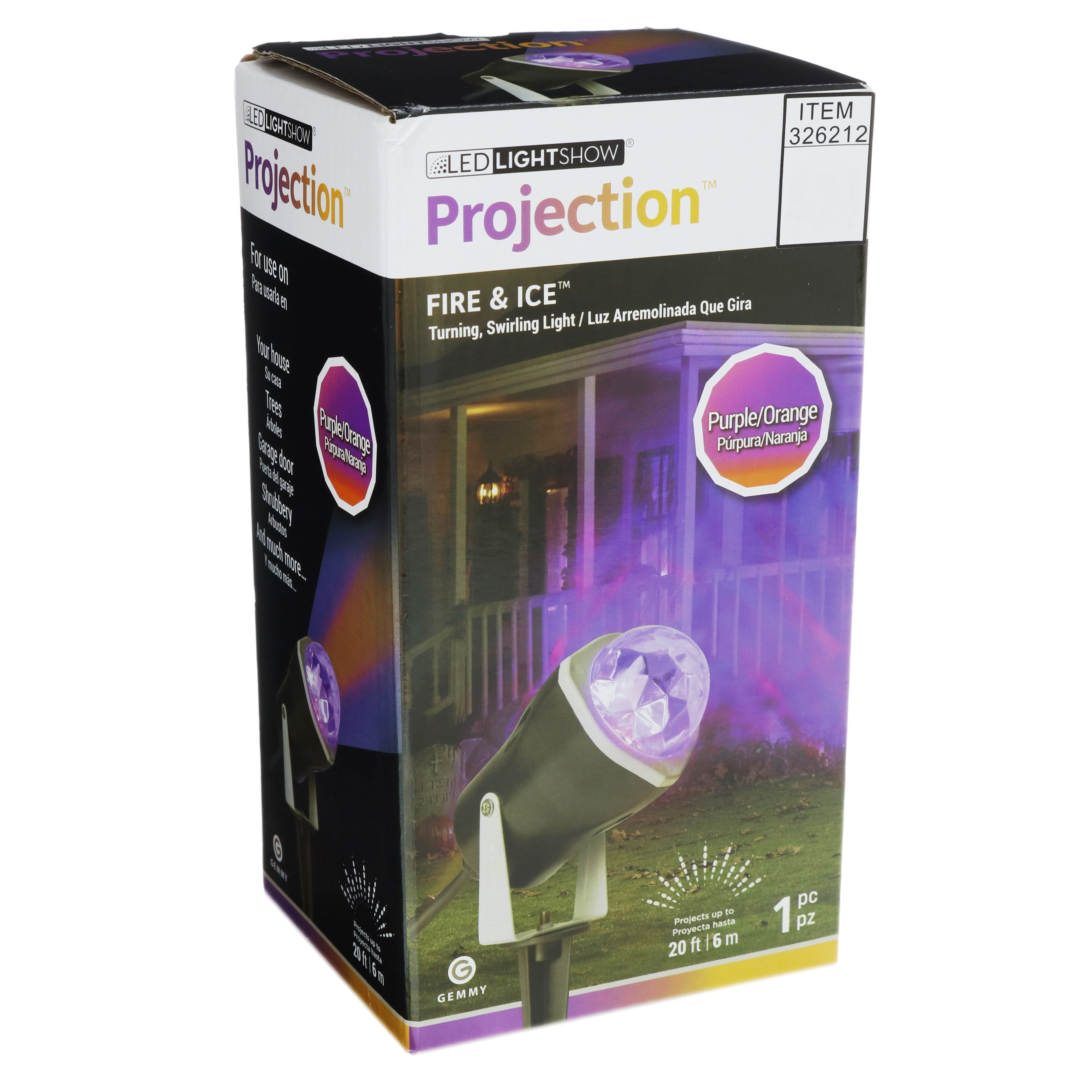 Gemmy LED Lightshow Projector Fire & Ice Spotllght, Purple/ Orange ...