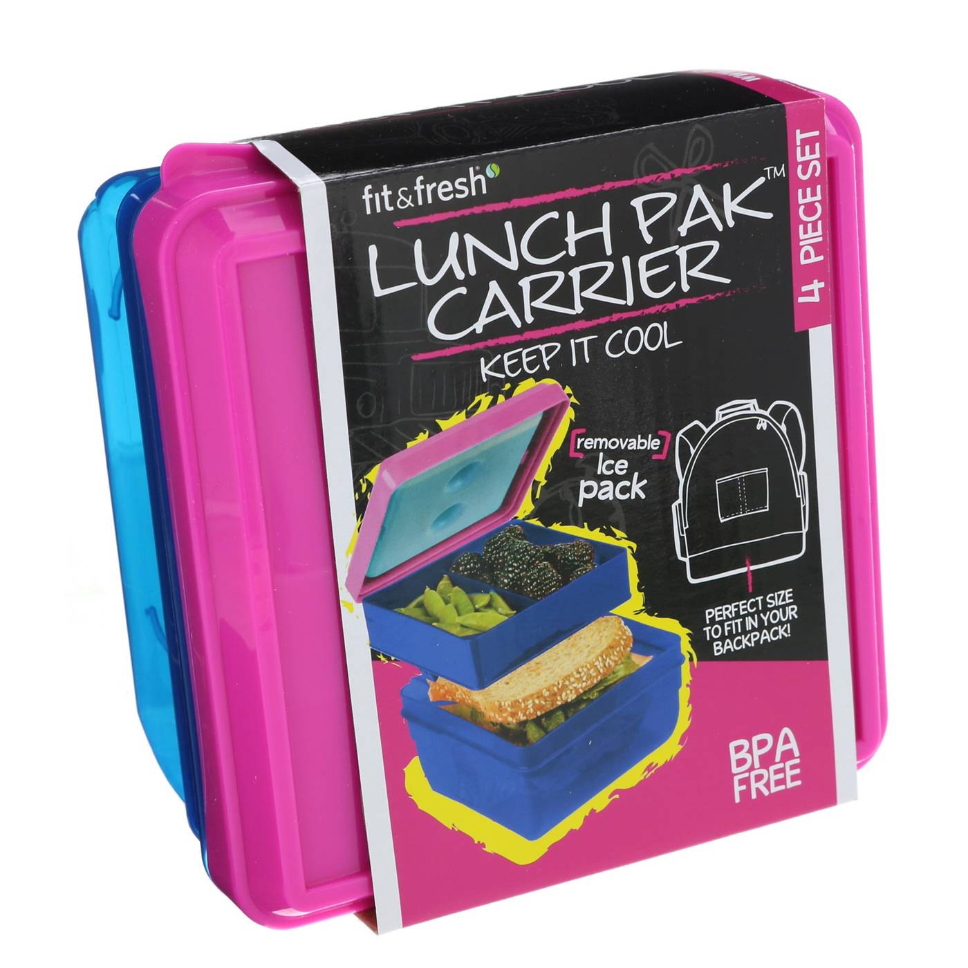 Fit + Fresh Reusable Lunch Pak Carrier Set - Assorted - Shop Lunch ...