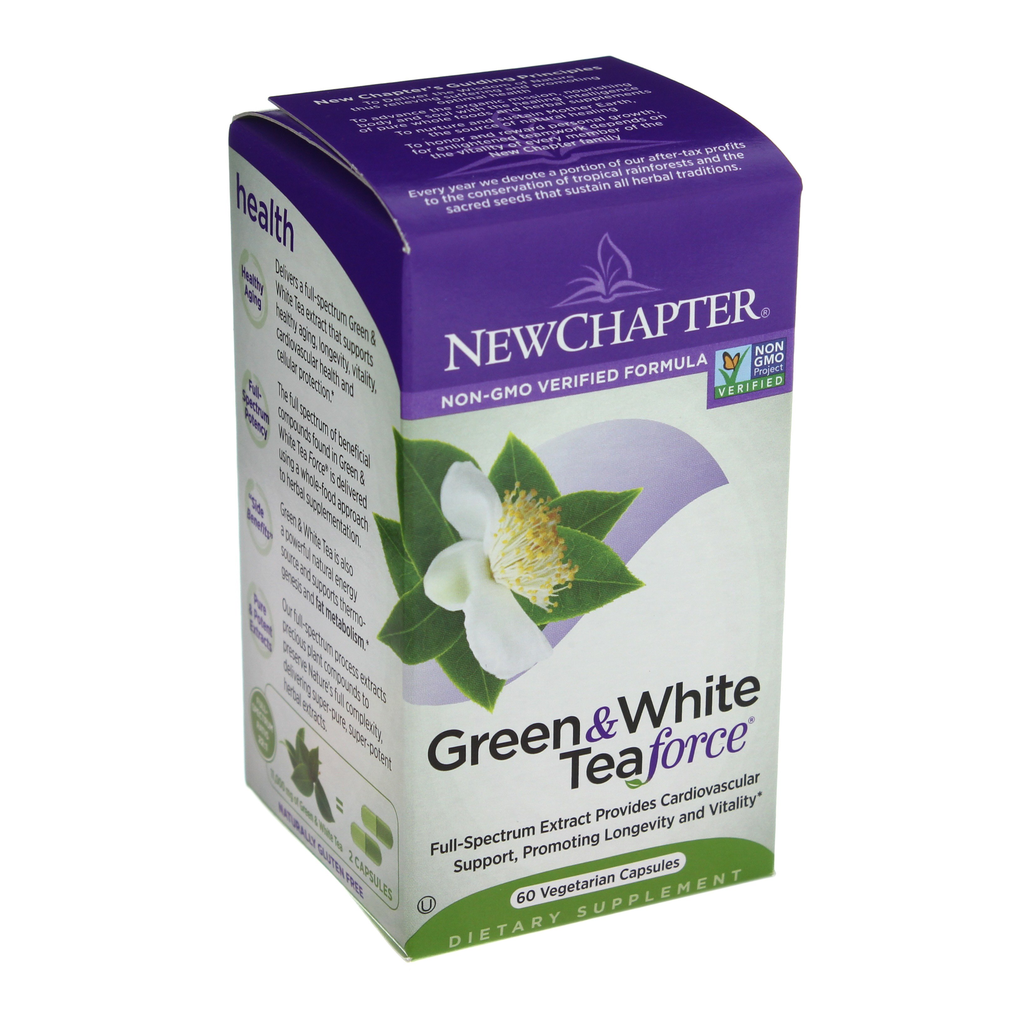 New Chapter Green & White Tea Force Vegetarian Capsules - Shop Herbs ...
