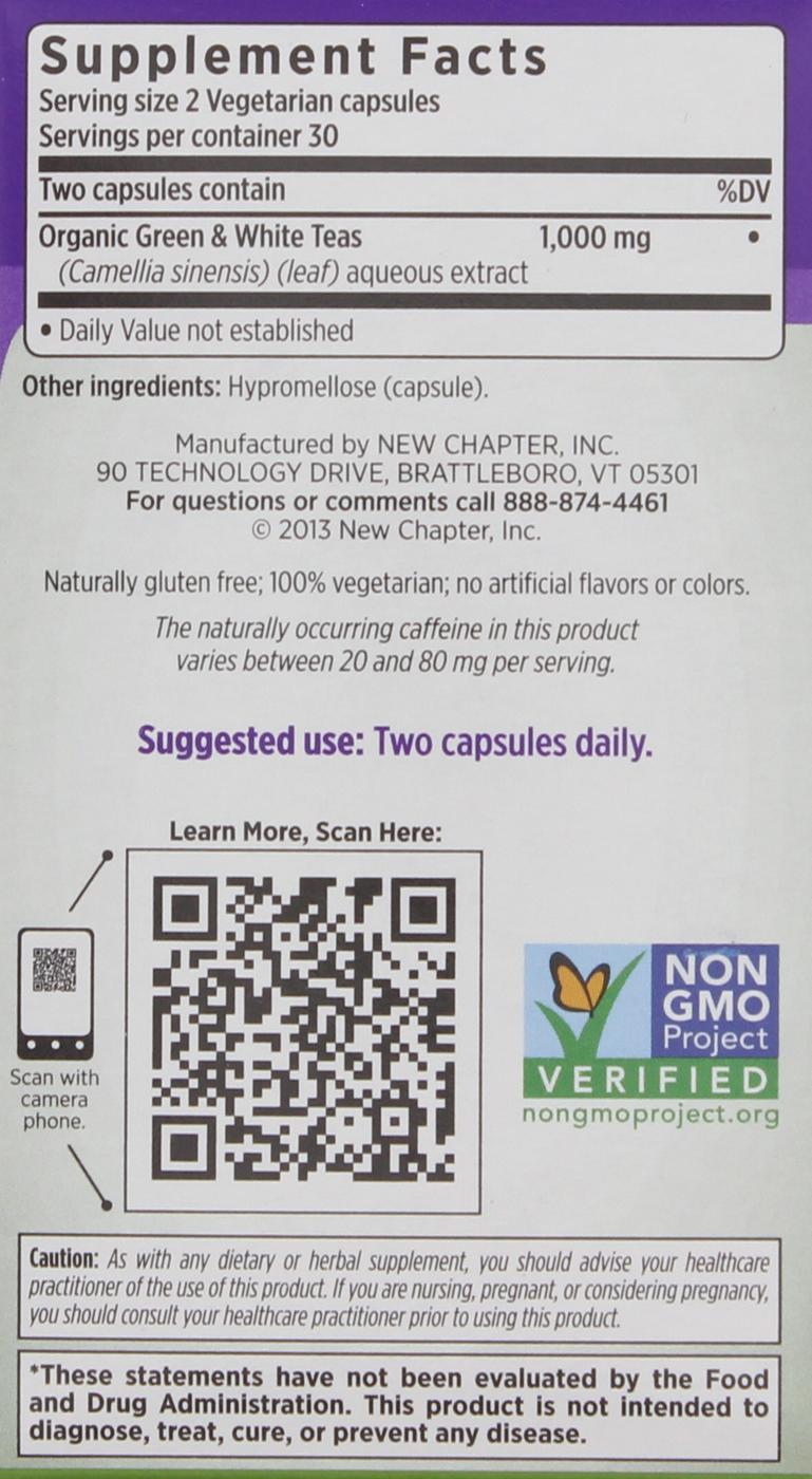 New Chapter Green & White Tea Force Vegetarian Capsules - Shop Herbs ...