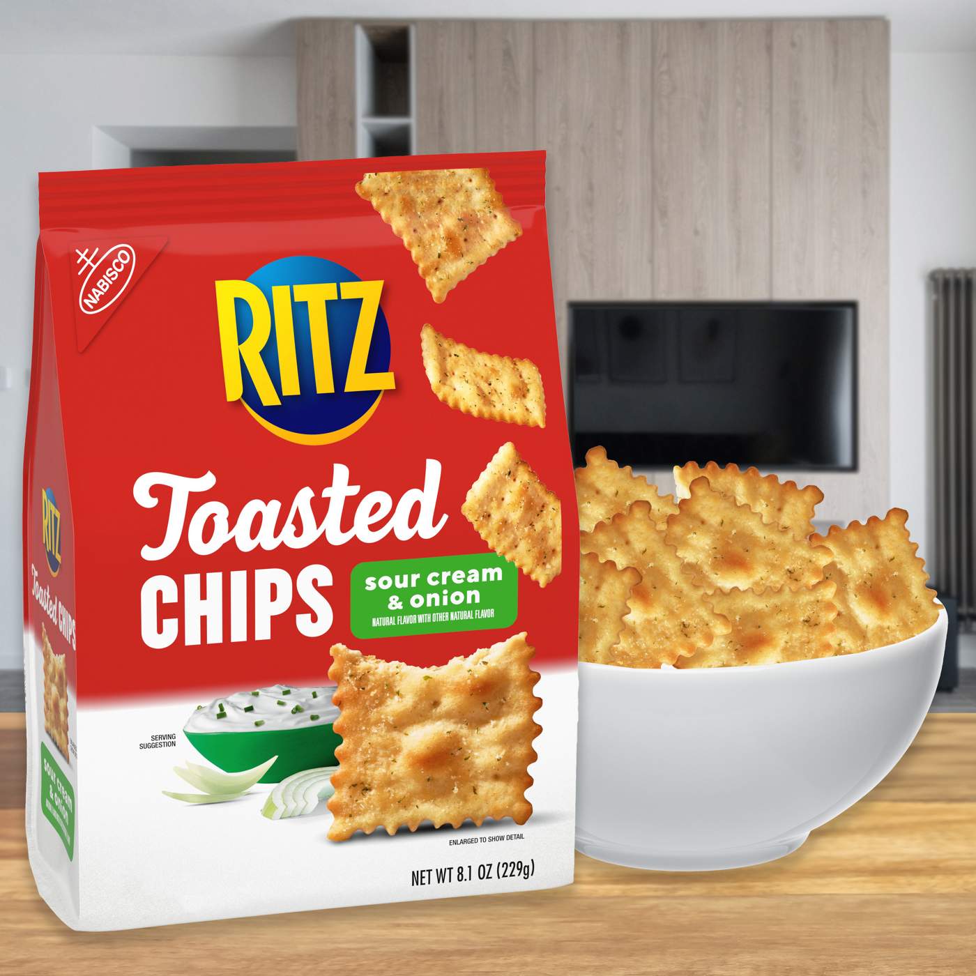 Ritz Toasted Chips - Sour Cream & Onion - Shop Crackers & breadsticks ...
