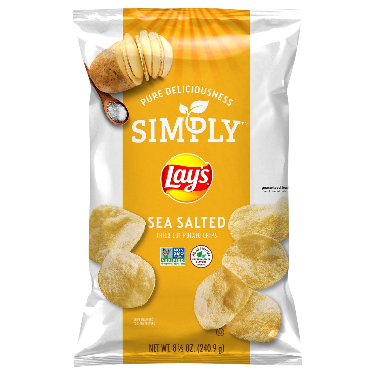 Lay's Simply Natural Sea Salted Thick Cut Potato Chips - Shop Chips at ...