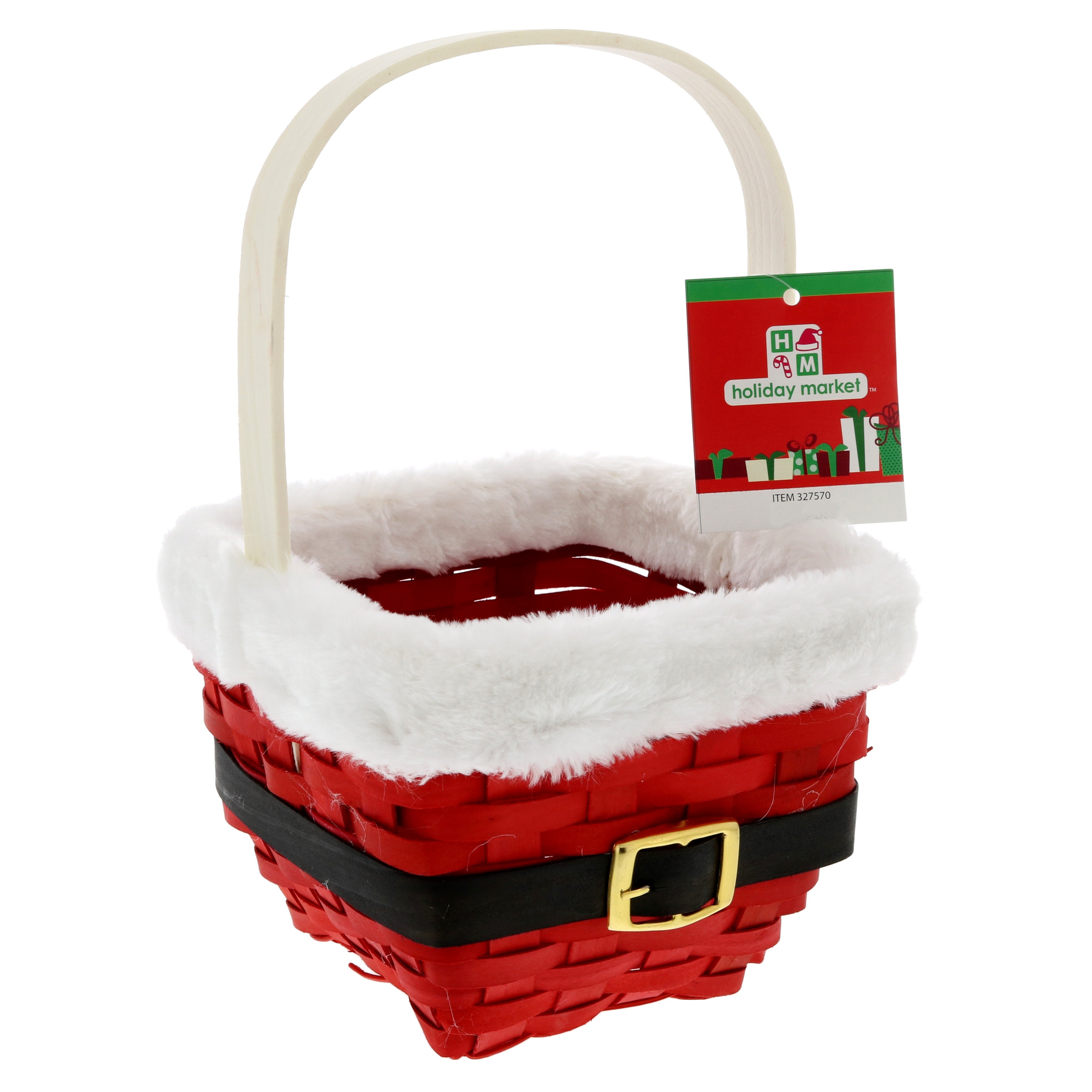 Holiday Market Small Woodchip Santa's Belt Basket - Shop Gift wrap at H-E-B