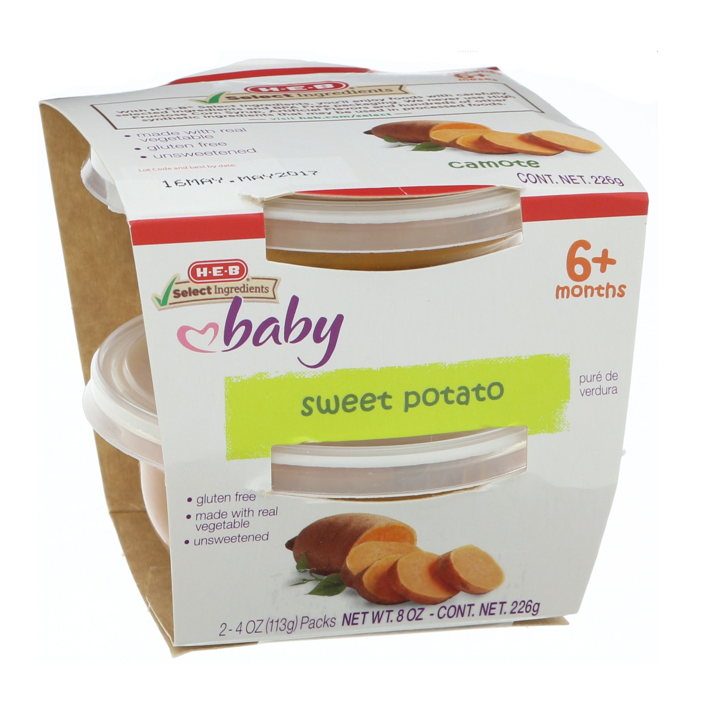 H-E-B Baby Food Puree Veggie Cups - Sweet Potato - Shop Baby food at H-E-B