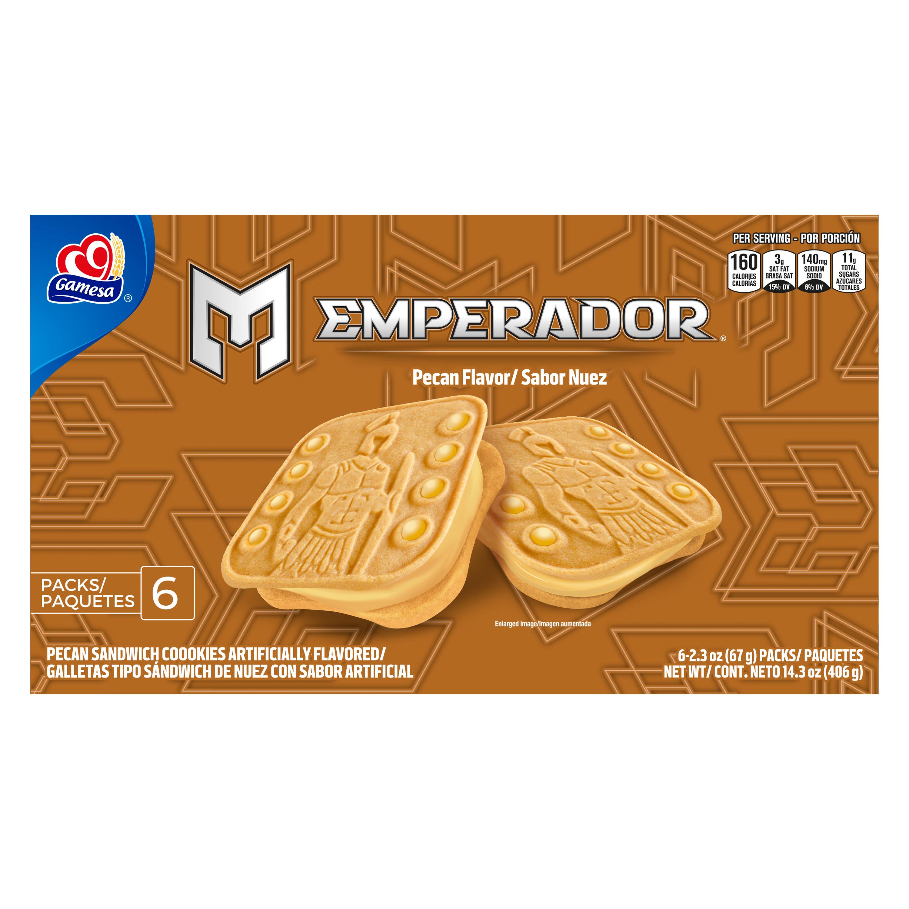 Gamesa Emperador Pecan Sandwich Cookies - Shop Cookies at H-E-B